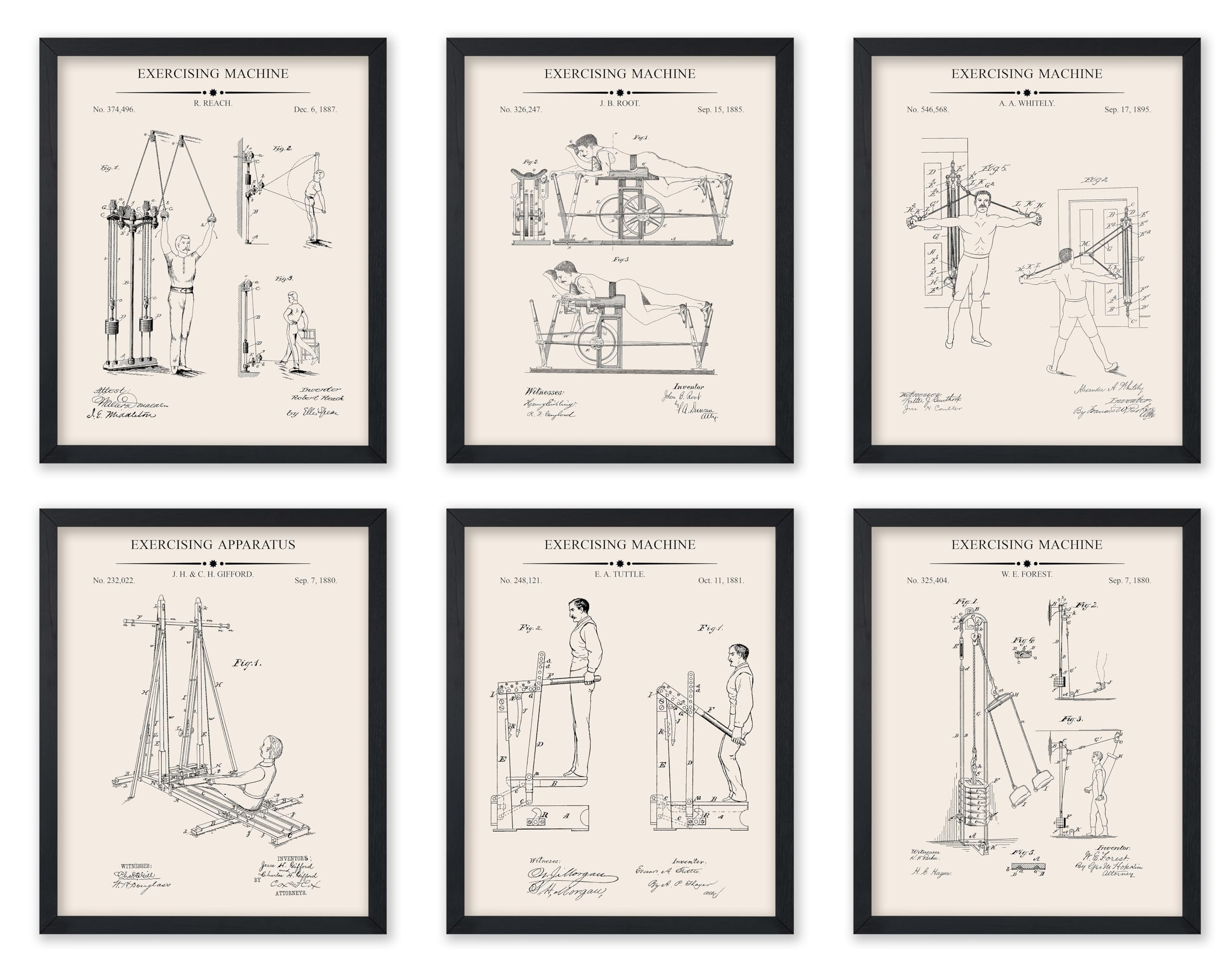 Poster Master 6-Piece Workout Blueprint Poster - Exercising Machine ...