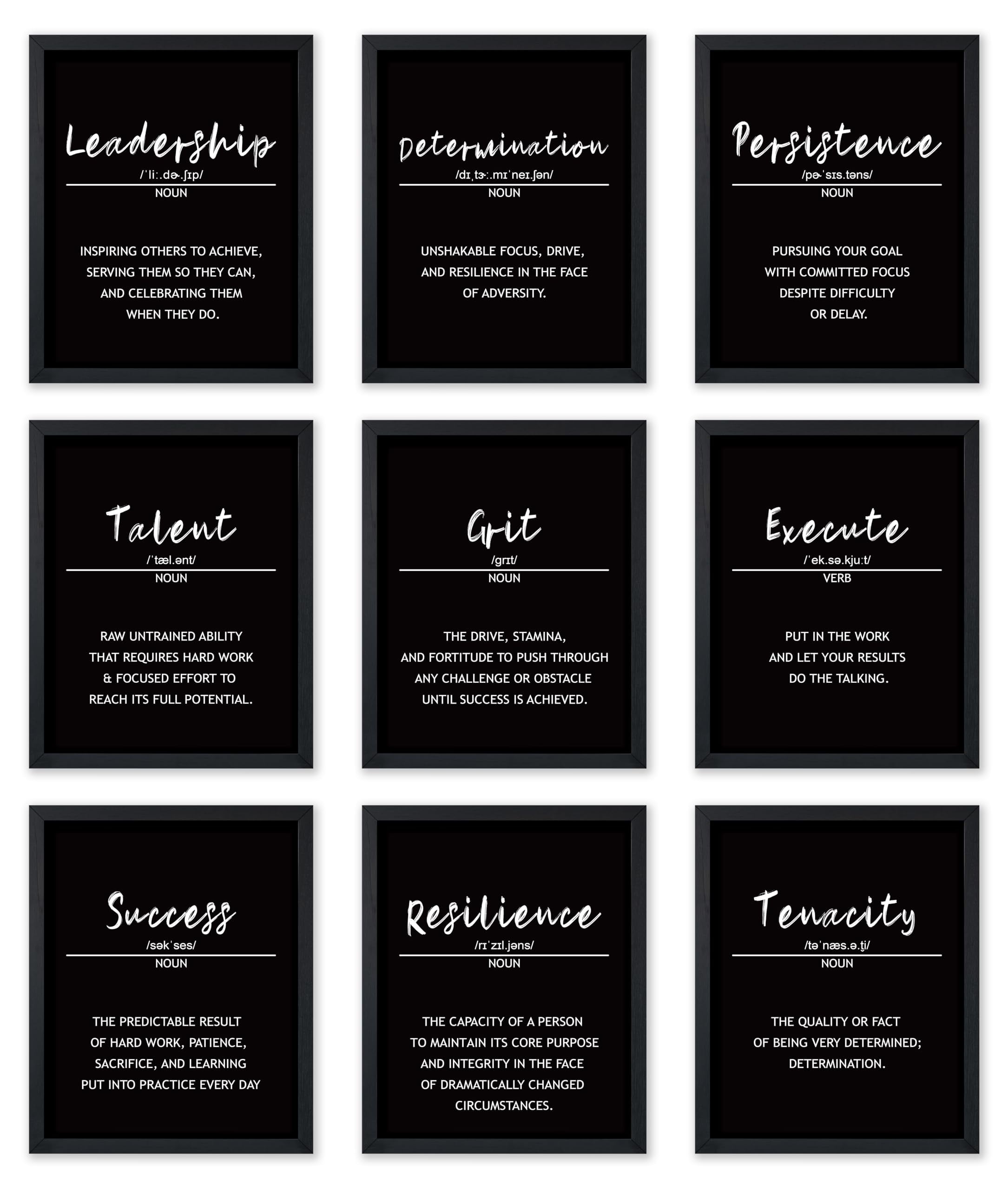 Poster Master 9-Piece Motivational Quote Poster - Success Print ...
