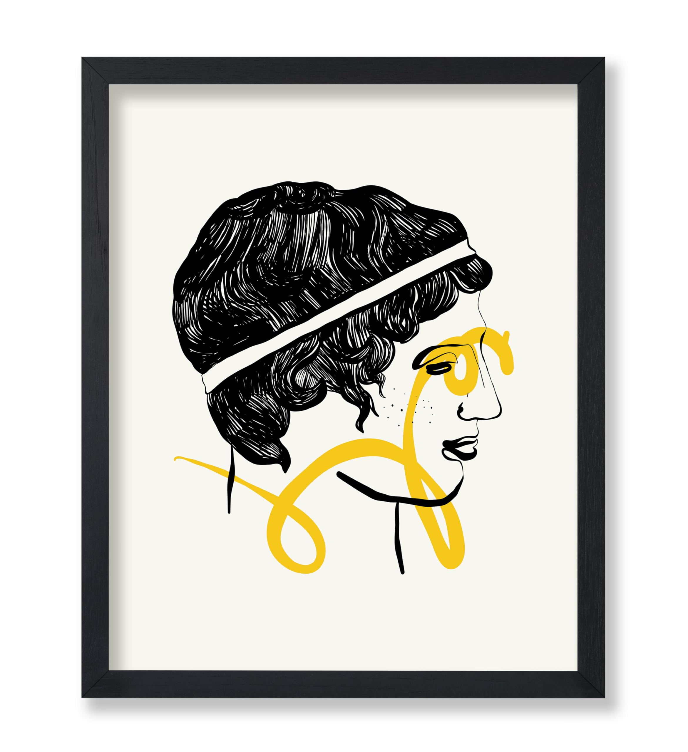 Poster Master Abstract Poster - Retro Woman Portrait Print - Drawing ...