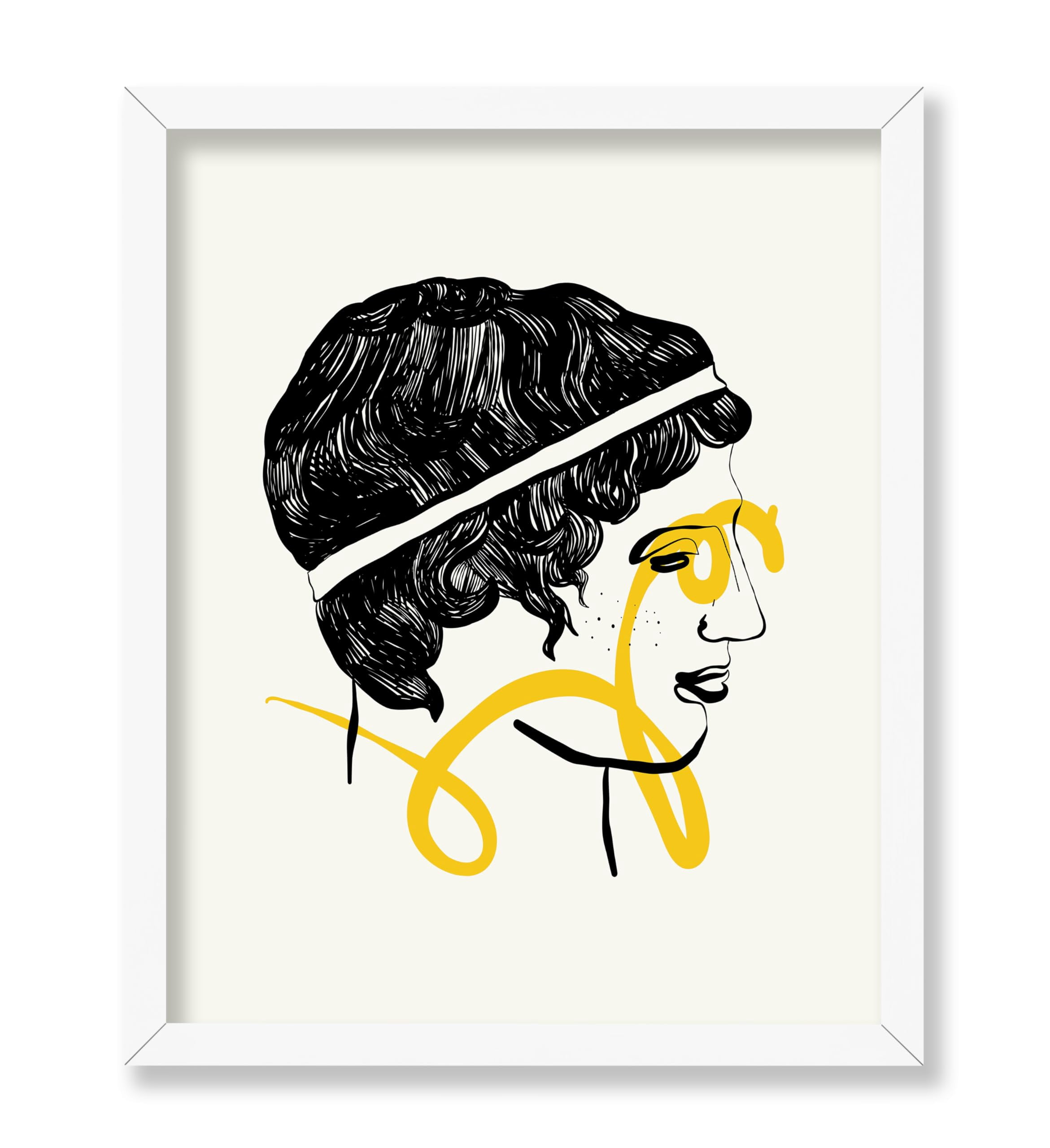 Poster Master Abstract Poster - Retro Woman Portrait Print - Drawing ...