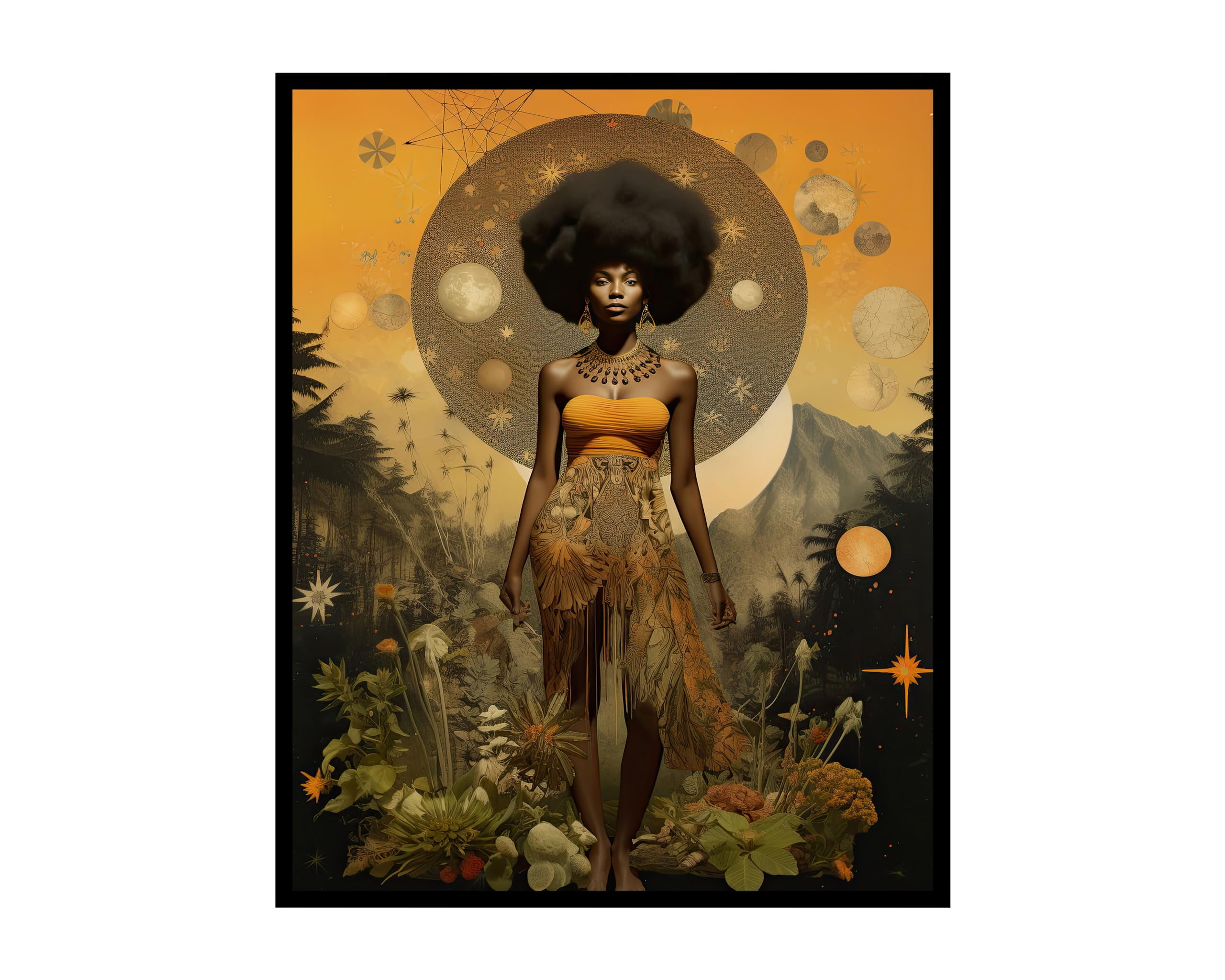 Poster Master African American Woman Poster - Surreal Print - Afro Girl ...