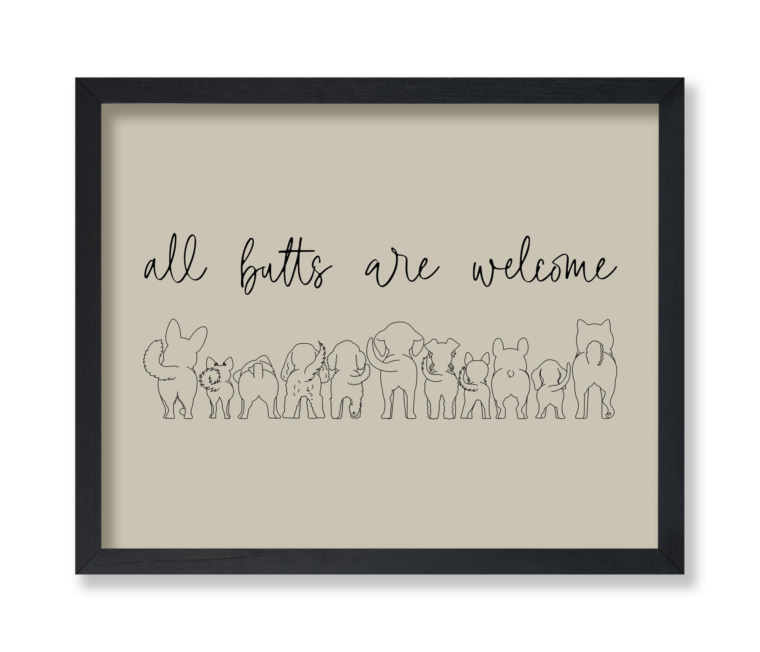 Poster Master All Butts are Welcome Poster - Dogs Print - Line Drawing ...