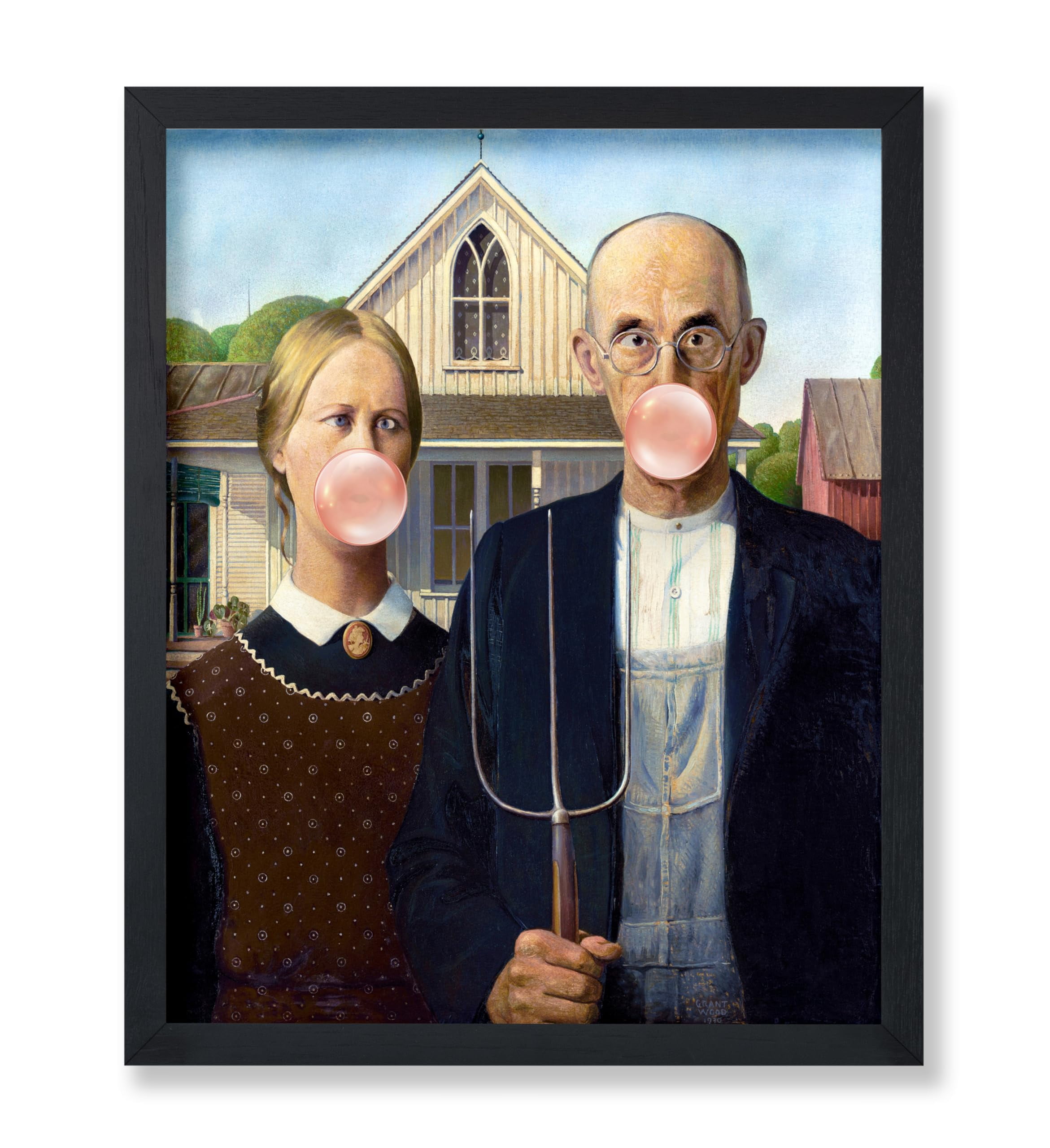 Poster Master American Gothic Poster - Bubble Gum Print - Altered Art ...