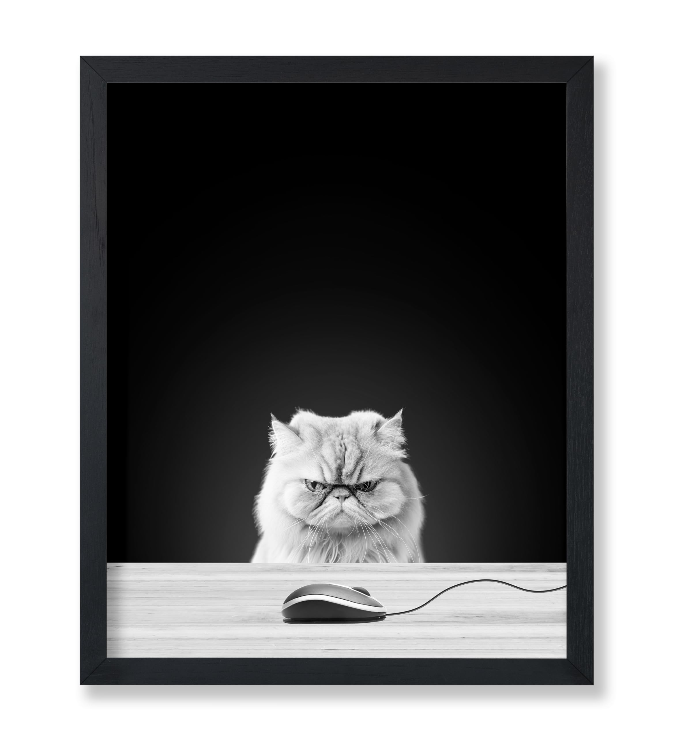 Poster Master Angry Cat Poster - Computer Mouse Print - Humorous Art ...