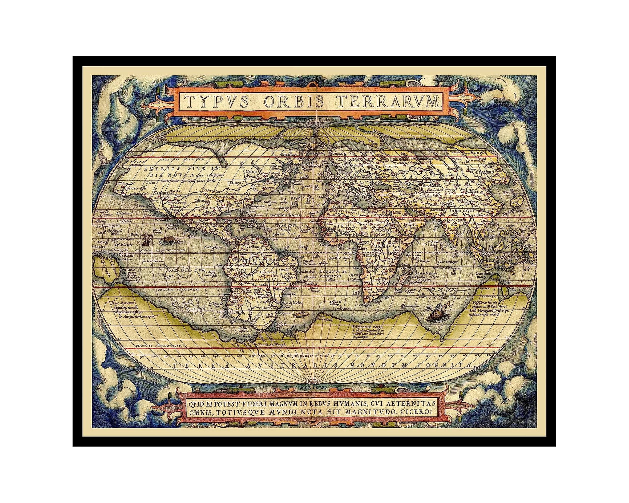 Poster Master Antique Poster - Vintage Geographic Print - 8x10 UNFRAMED ...