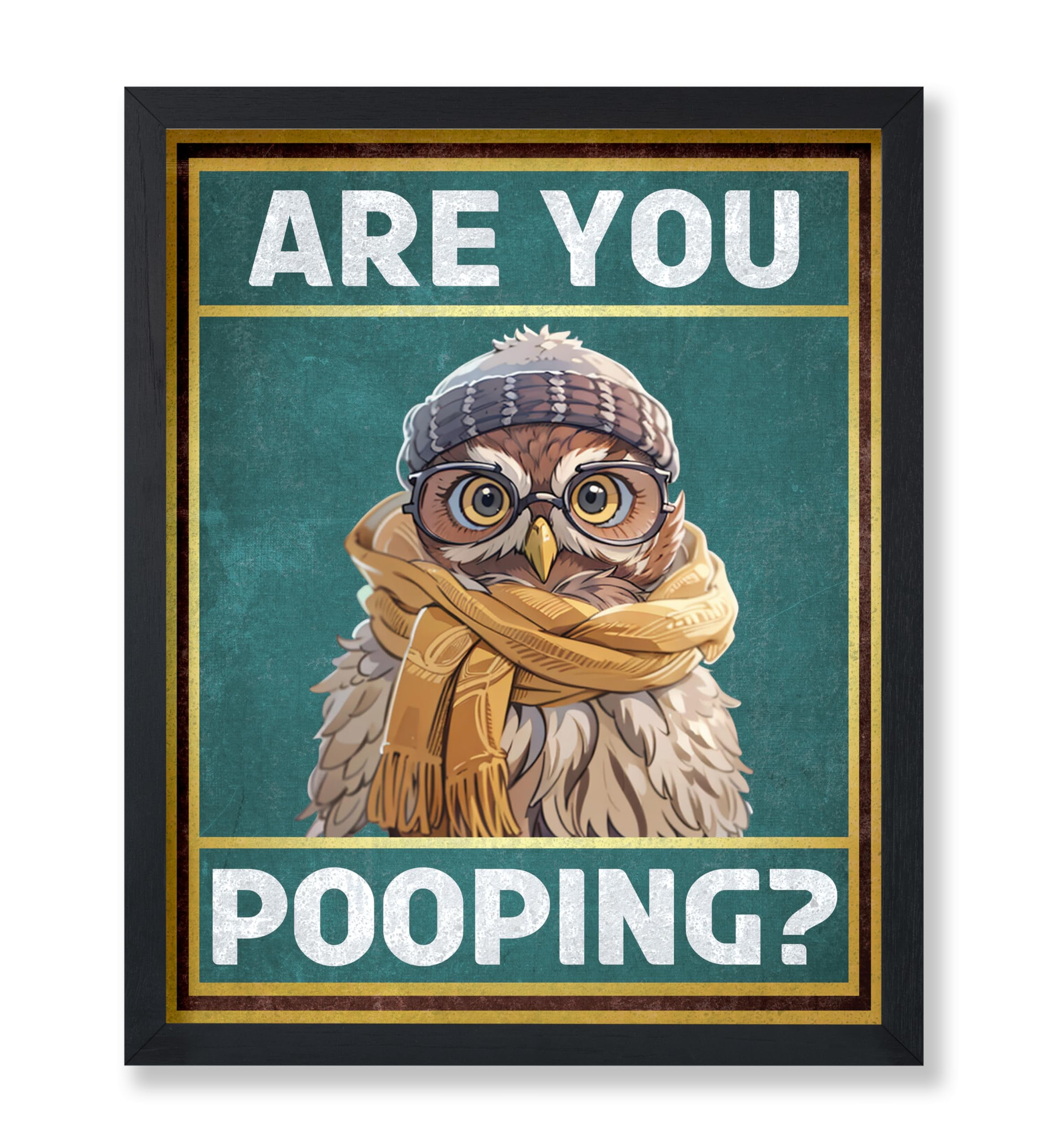 Poster Master Are You Pooping Poster - Owl Print - Funny Owl Bathroom ...