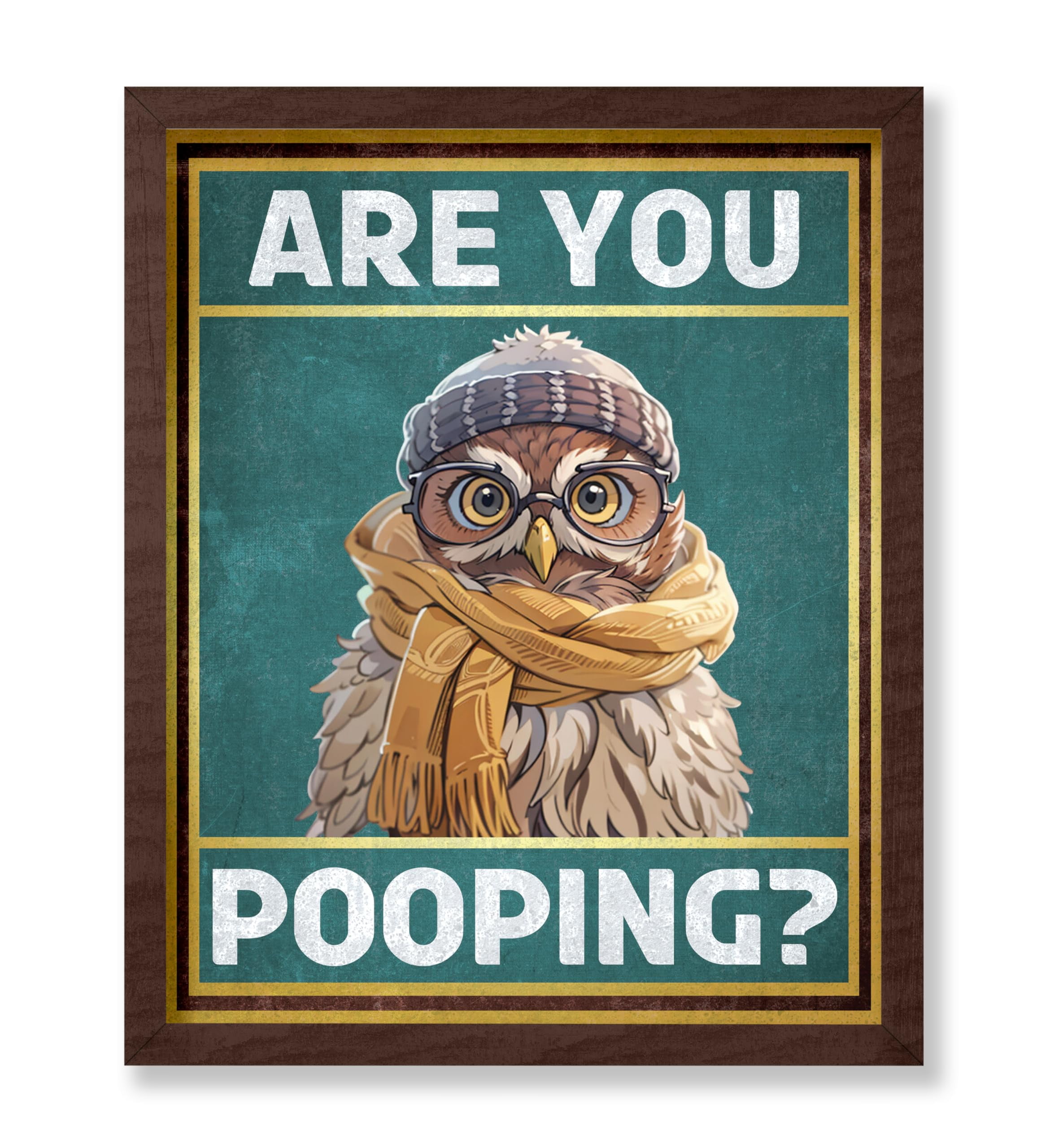 Poster Master Are You Pooping Poster - Owl Print - Funny Owl Bathroom ...