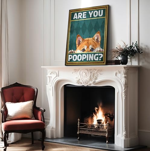 Poster Master Are You Pooping Poster - Peeping Dog Print - Funny Dog ...