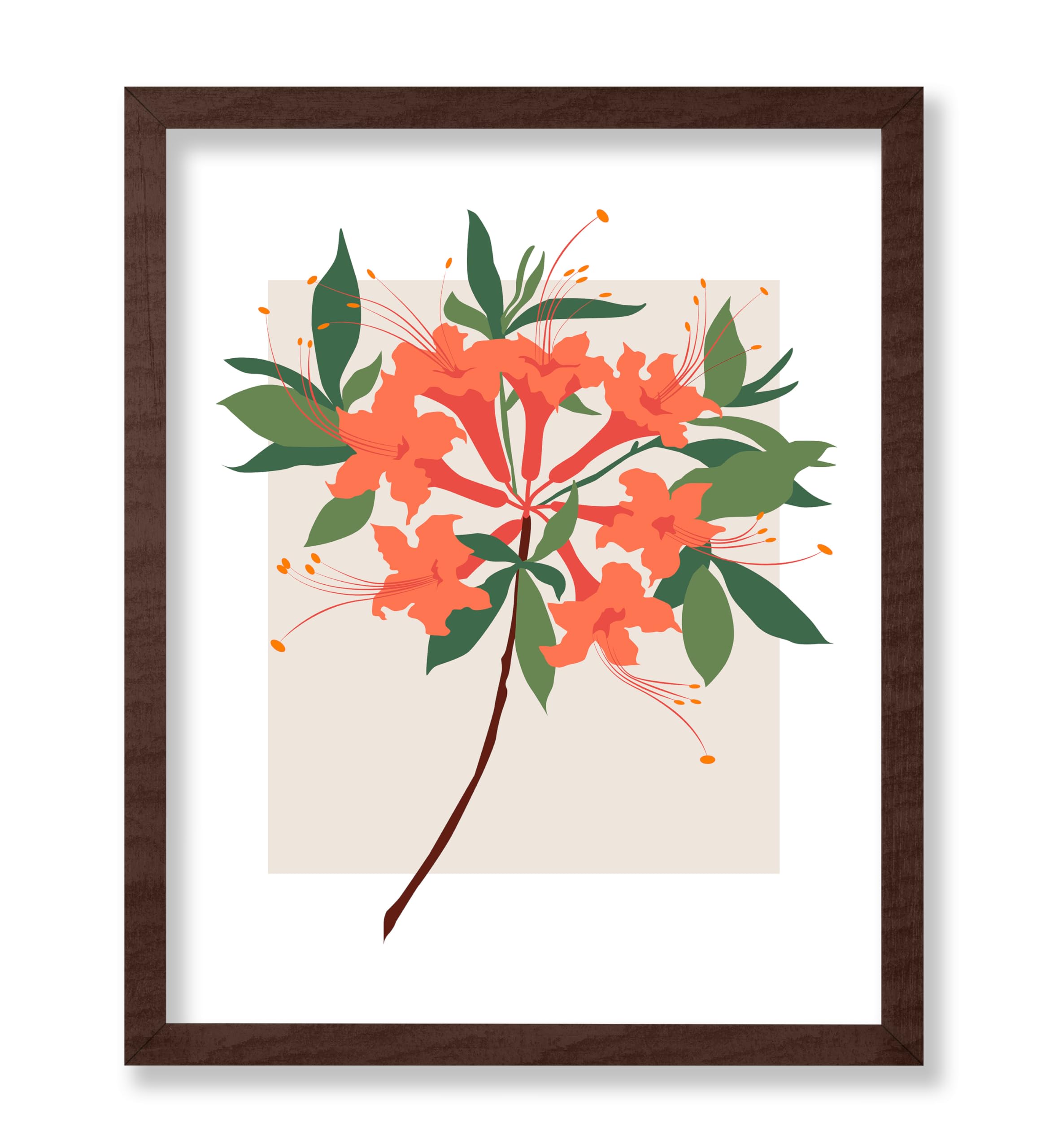 Poster Master Azalea Poster - Retro Red Flowers Print - Floral Art ...