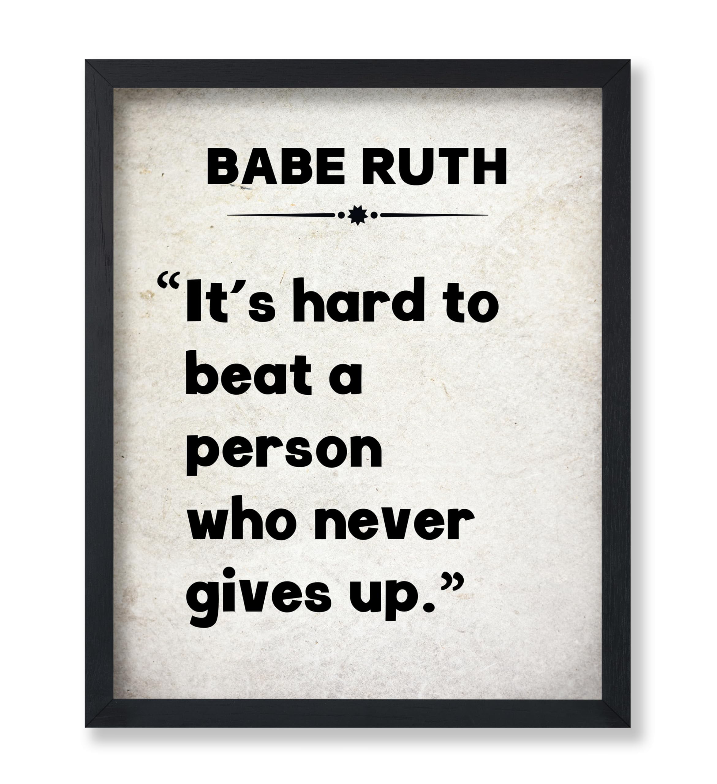 Poster Master Babe Ruth Poster - Never Give Up Print - Babe Ruth Quote ...