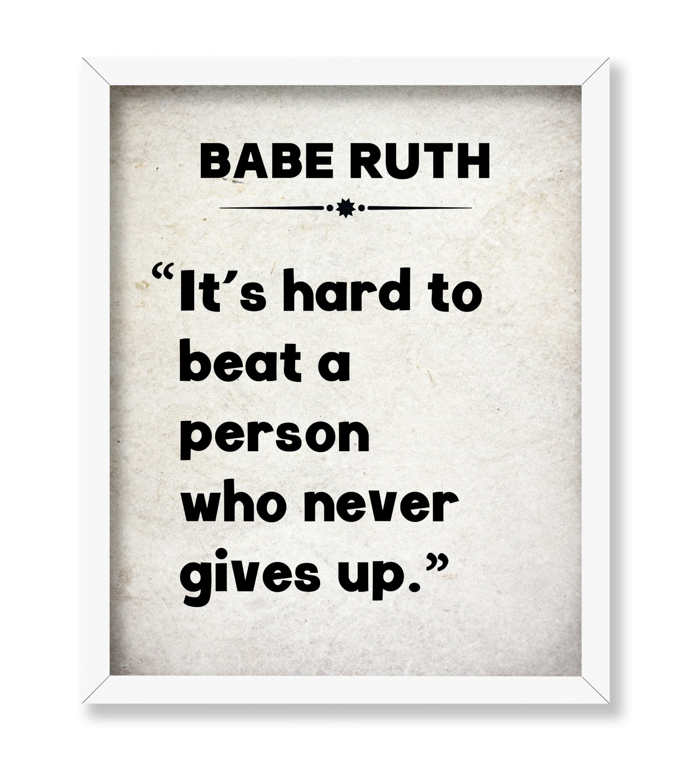 Poster Master Babe Ruth Poster - Never Give Up Print - Babe Ruth Quote ...