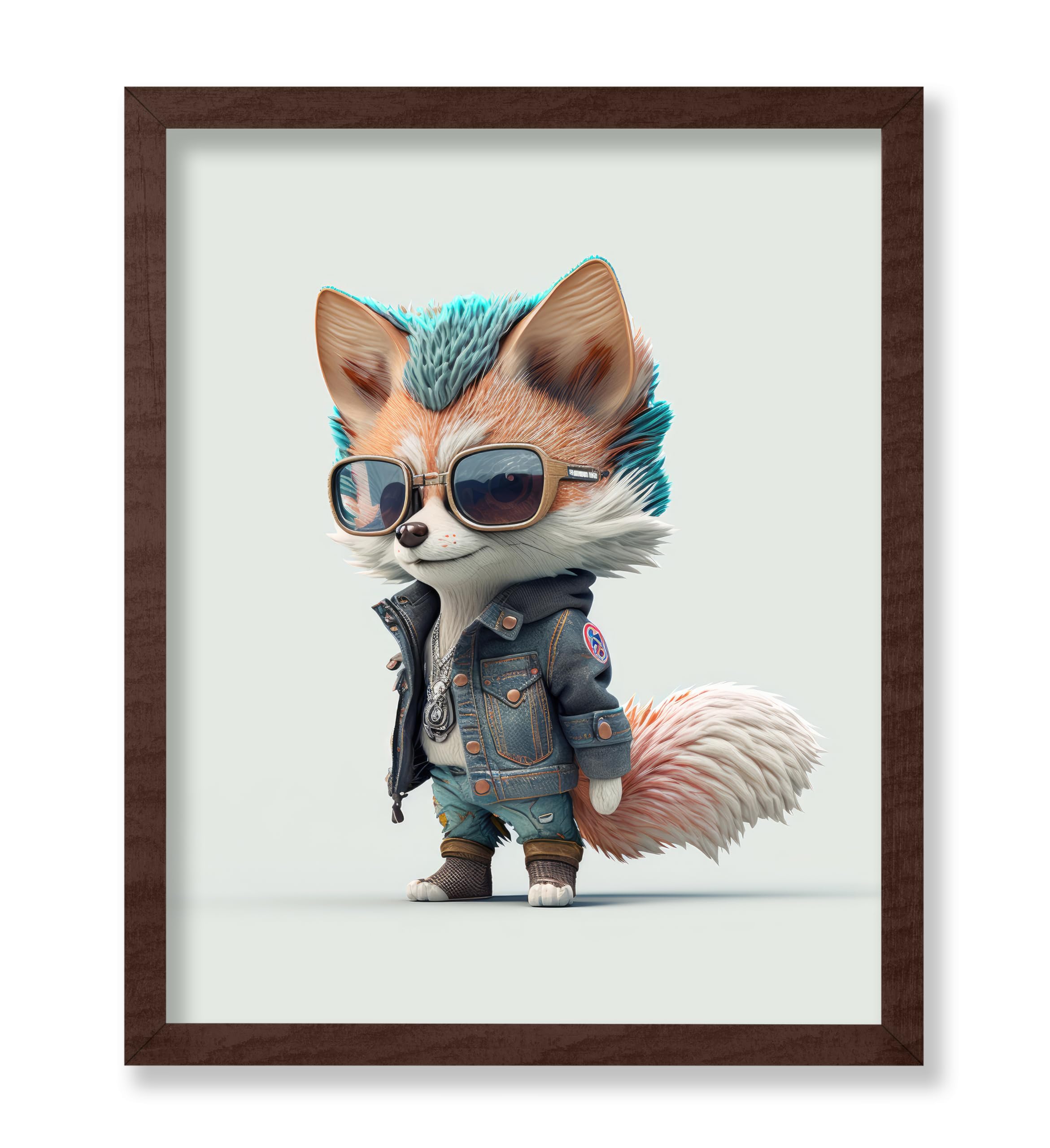 Poster Master Baby Fox Poster - Cute Baby Fox in Glasses Print - Fox ...