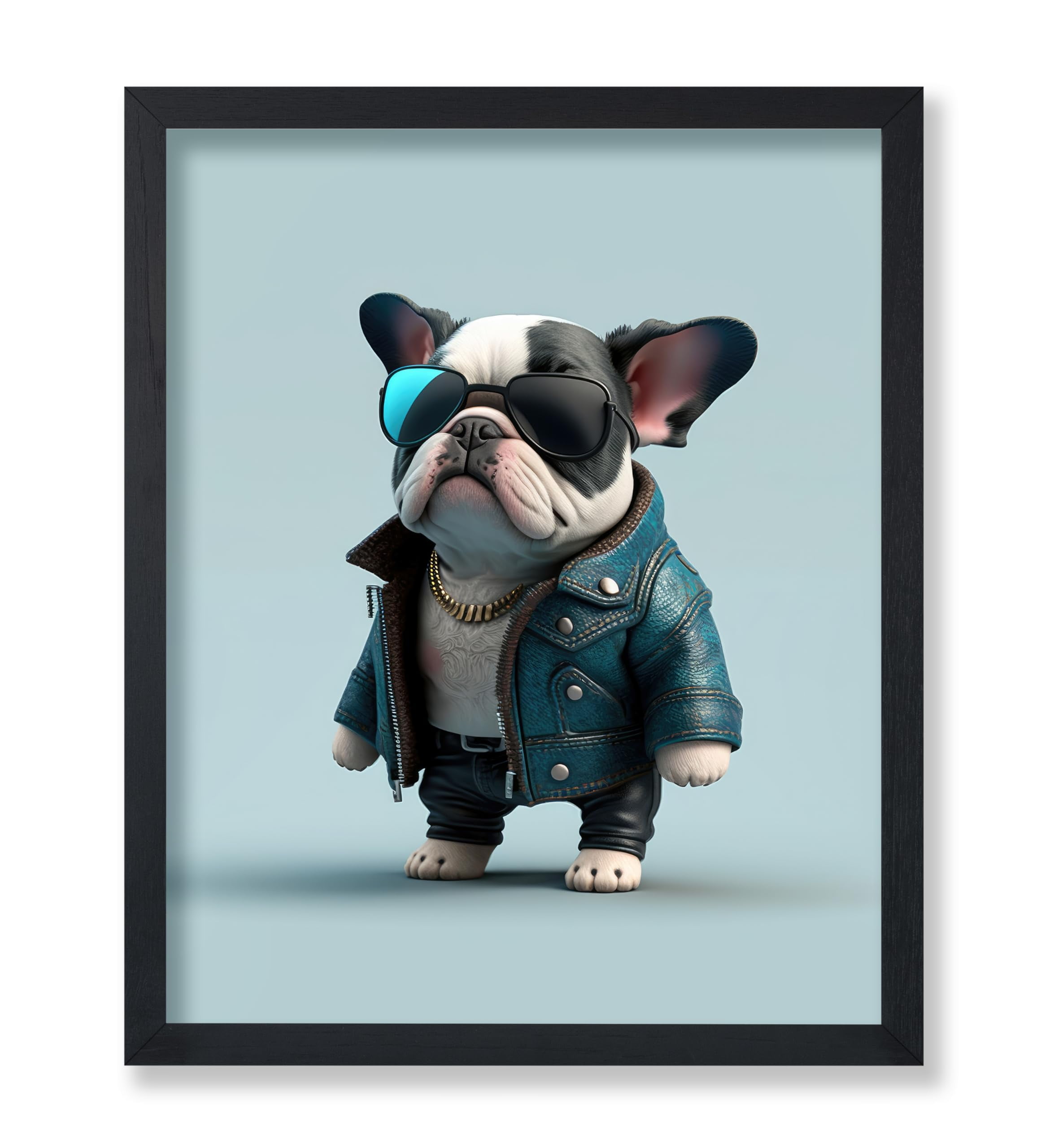 Poster Master Baby French Bulldog Poster - French Bulldog in Glasses ...