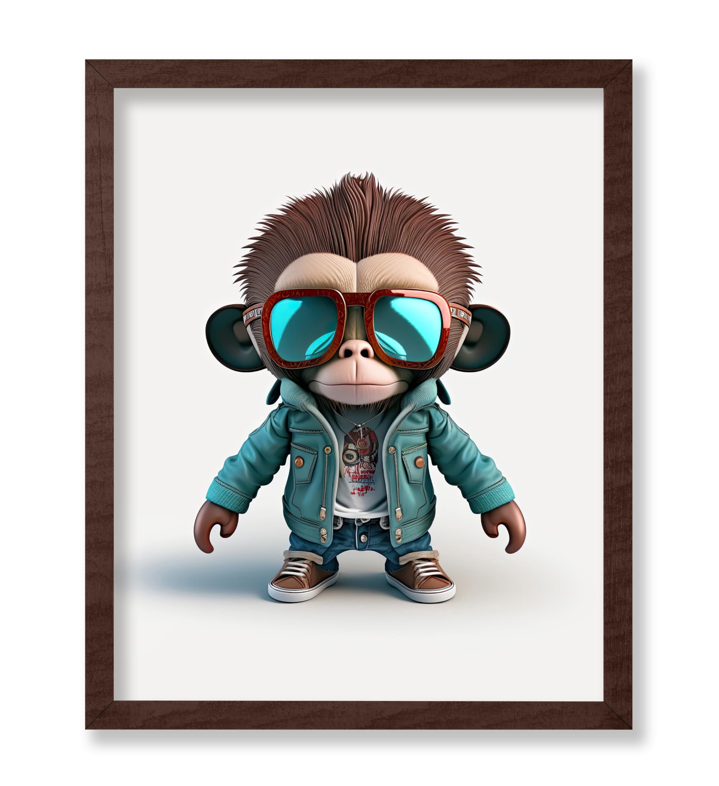 Poster Master Baby Monkey Poster - Cute Baby Monkey in Glasses Print ...