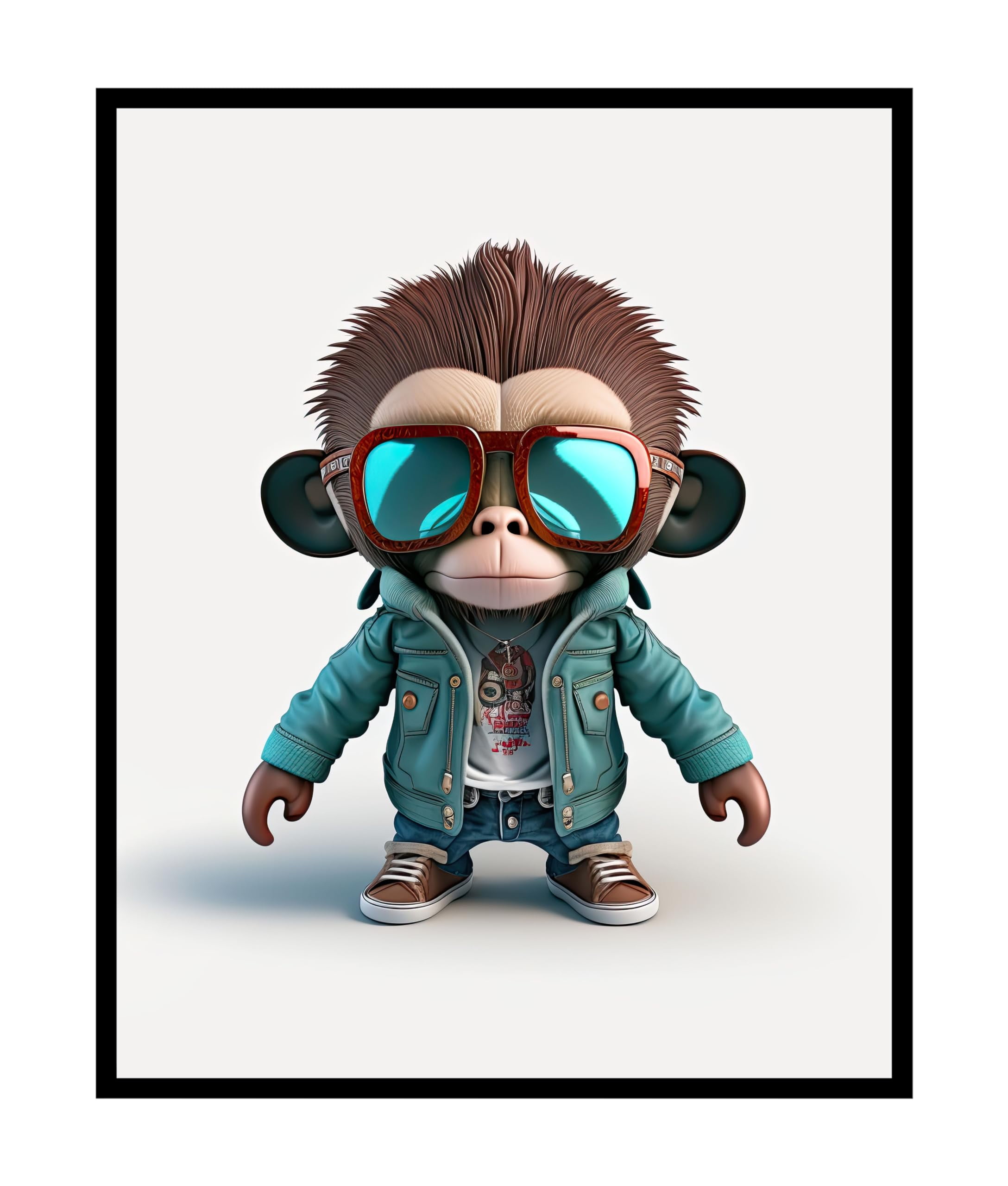 Poster Master Baby Monkey Poster - Cute Baby Monkey in Glasses Print ...