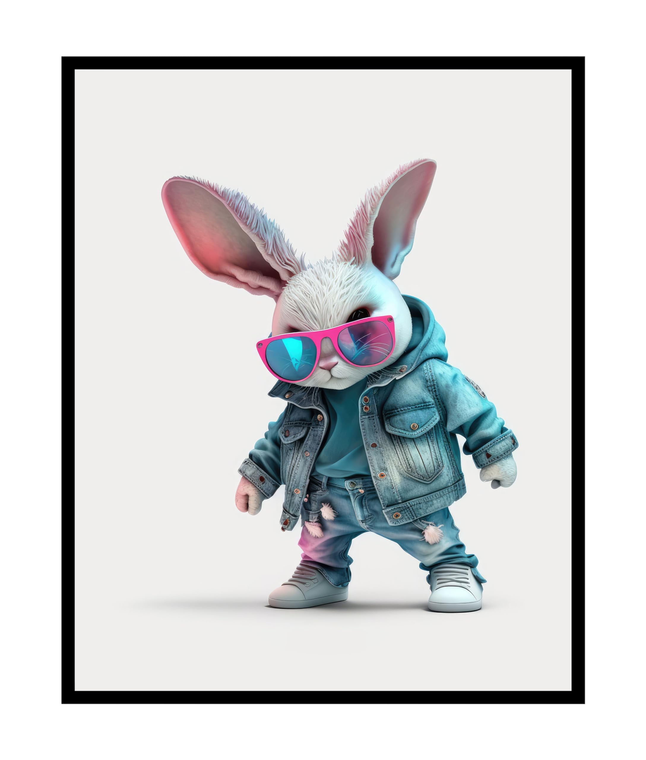 Poster Master Baby Rabbit Poster - Cute Baby Rabbit in Glasses Print ...