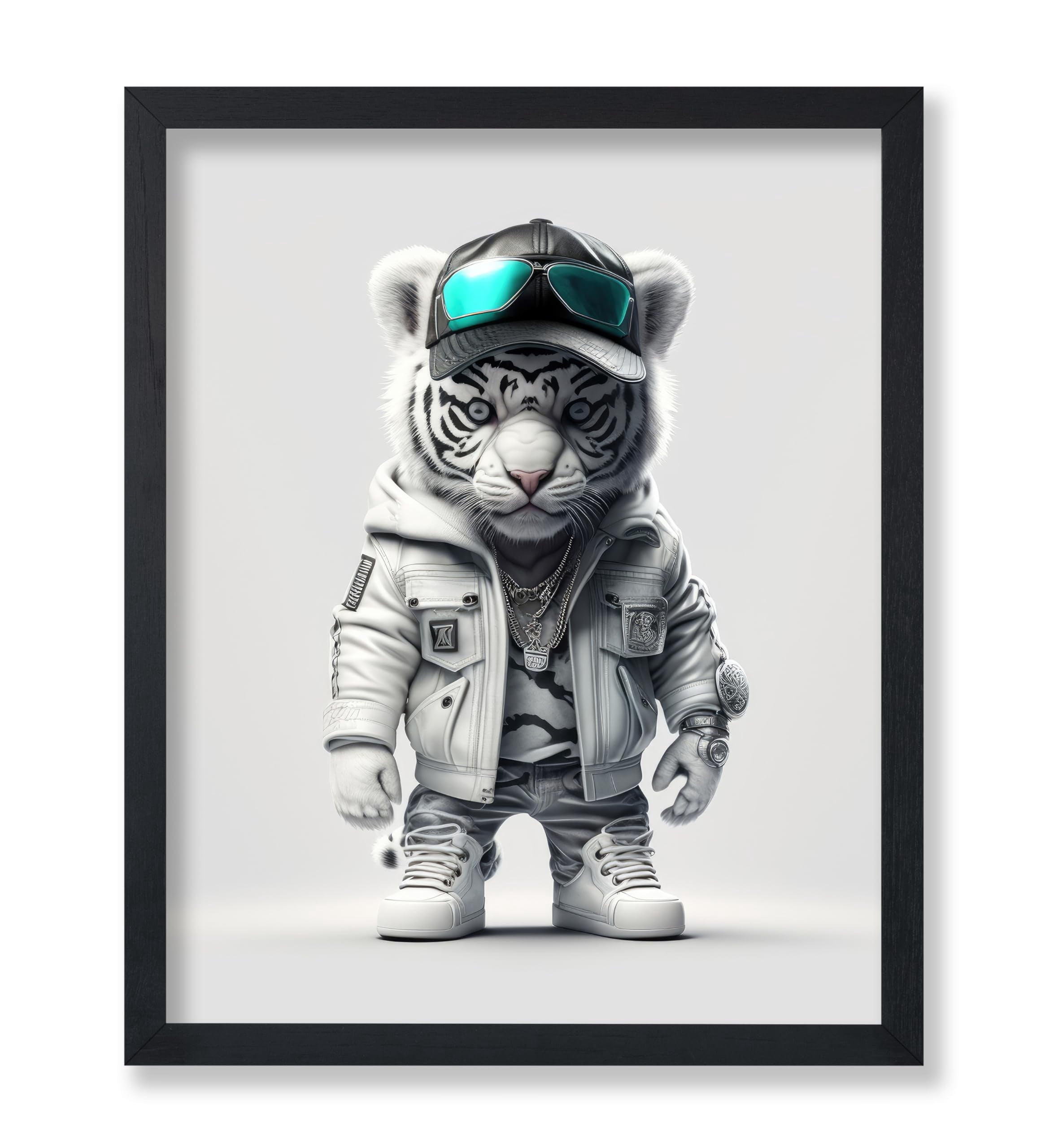 Poster Master Baby White Tiger Poster - Cute Baby Tiger in Glasses ...