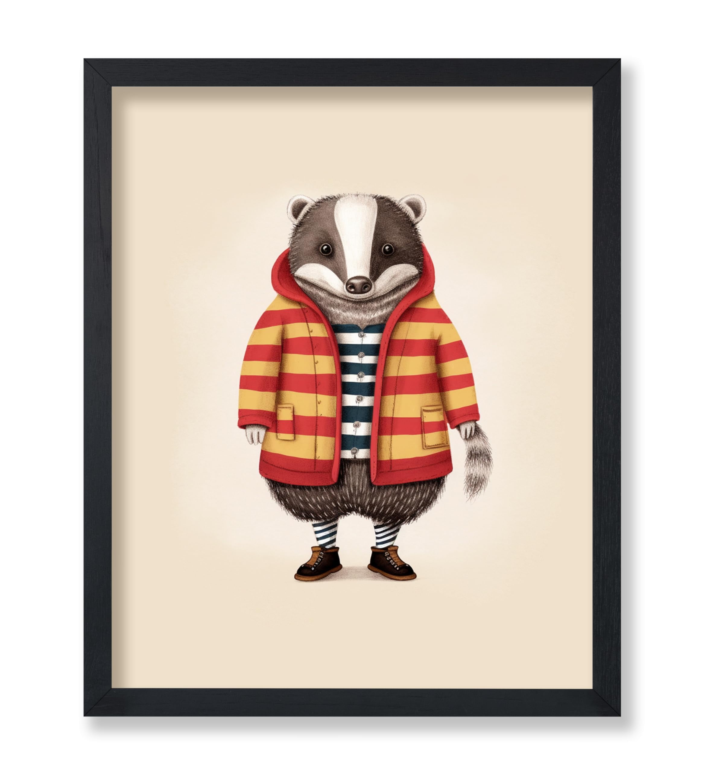 Poster Master Badger Poster - Badger Wearing Jacket Print - Preppy Art ...