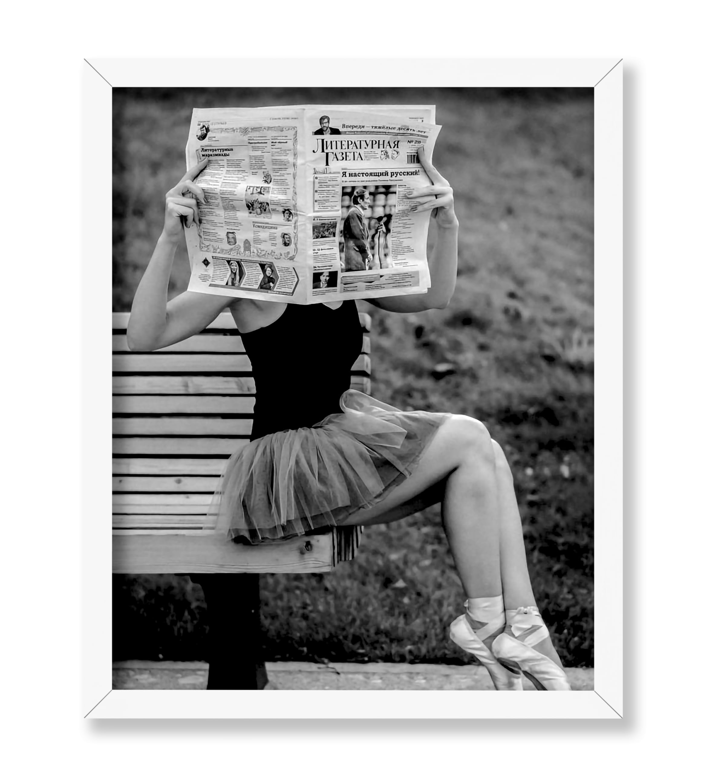 Poster Master Ballet Dancer Reading Newspaper Poster - Ballerina Print ...