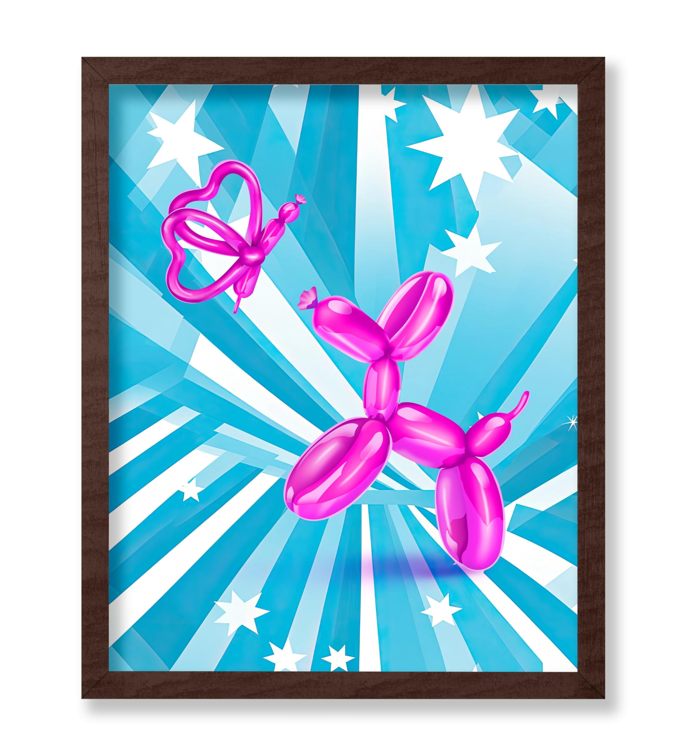Poster Master Balloon Dog Poster - Balloon Butterfly Print - Pink ...