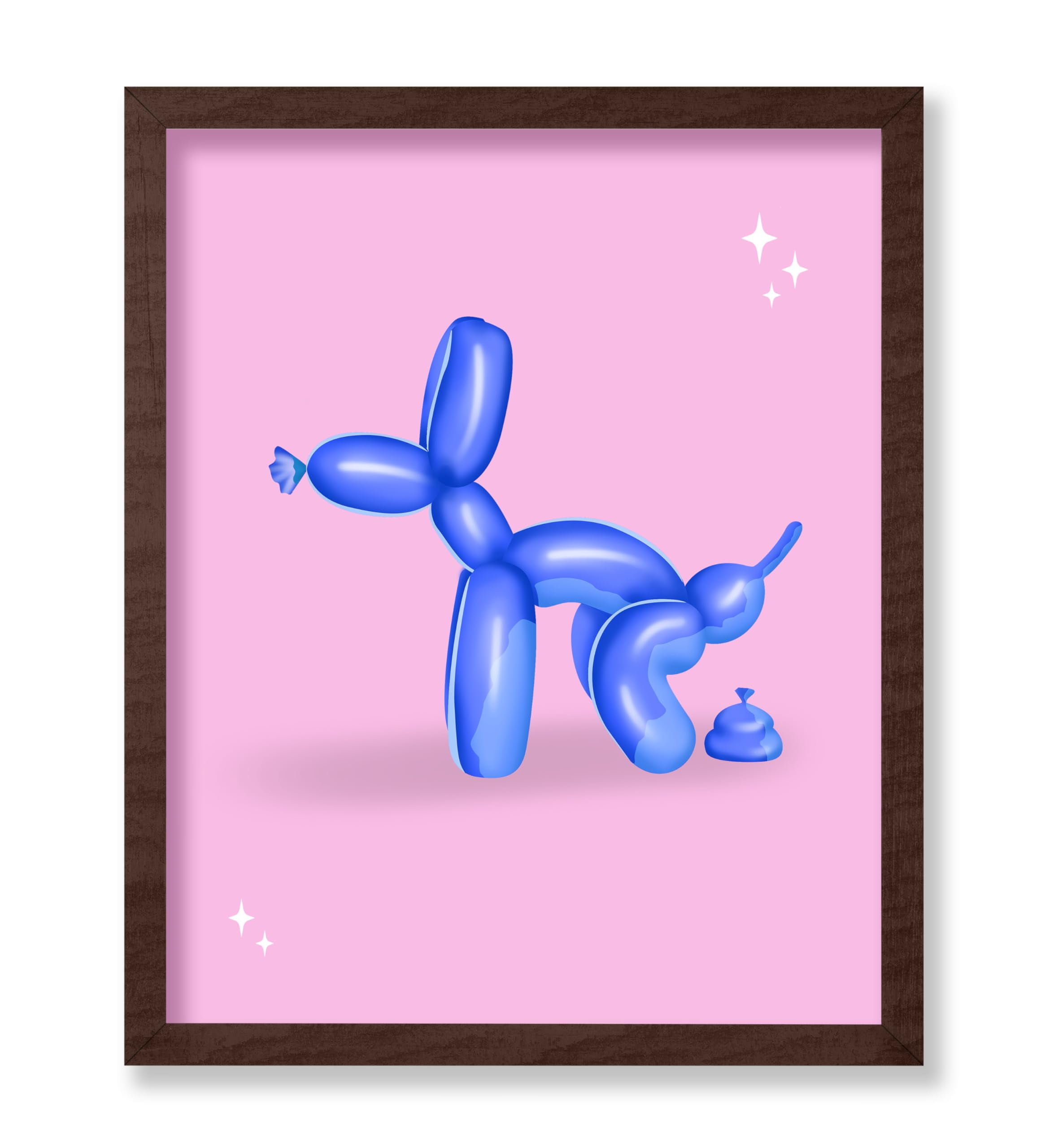 Poster Master Balloon Dog Poster - Pooping Dog Print - Blue Balloon Dog ...