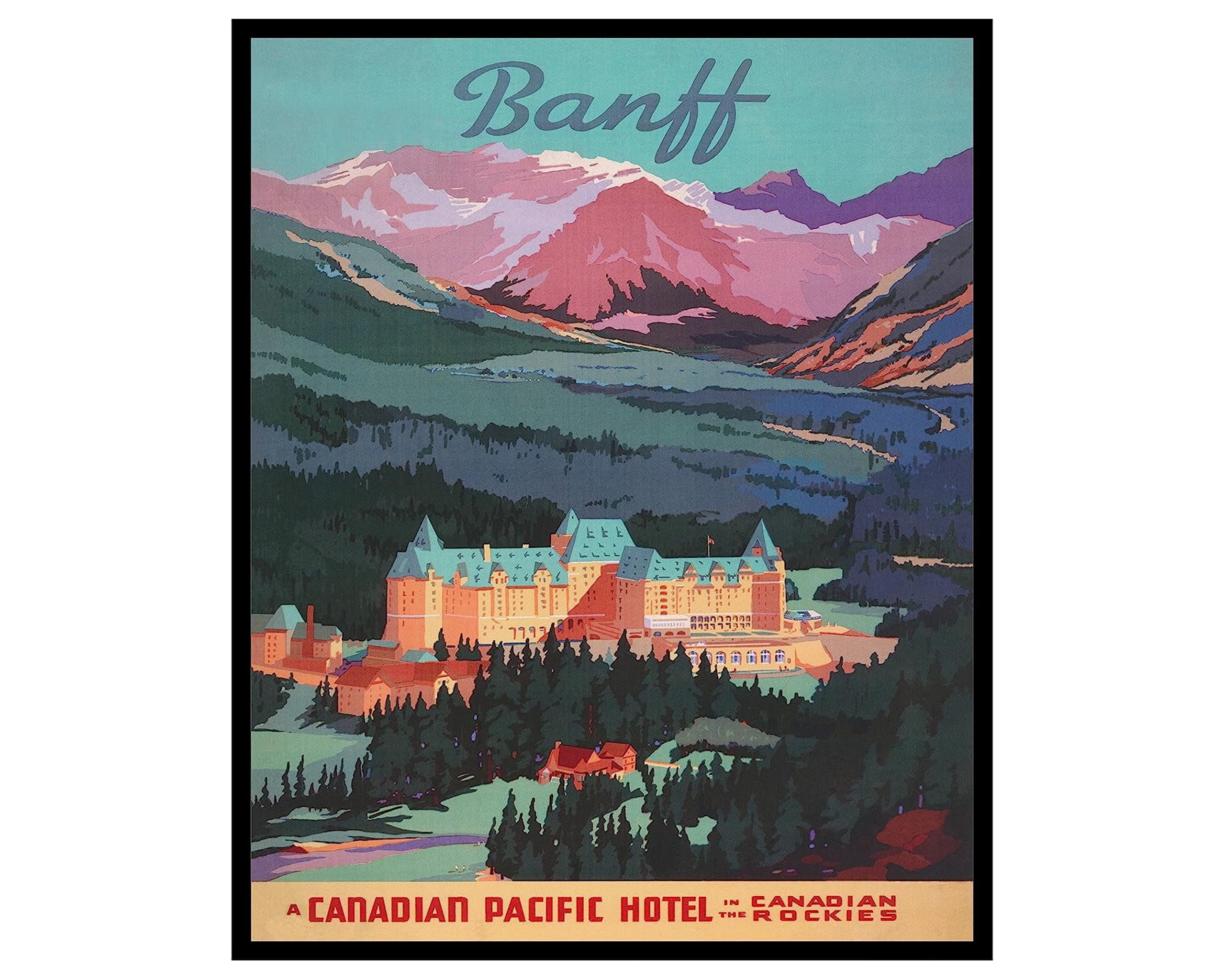 Poster Master Banff Canada Print - Banff Springs Hotel - Canadian Rockies Print - Canada Travel ...