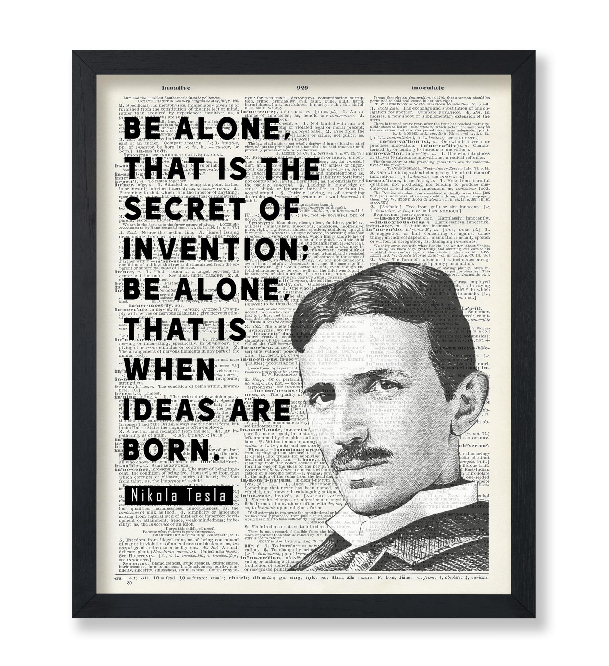 Poster Master Be Alone Poster - Nikola Tesla Print - Motivational ...