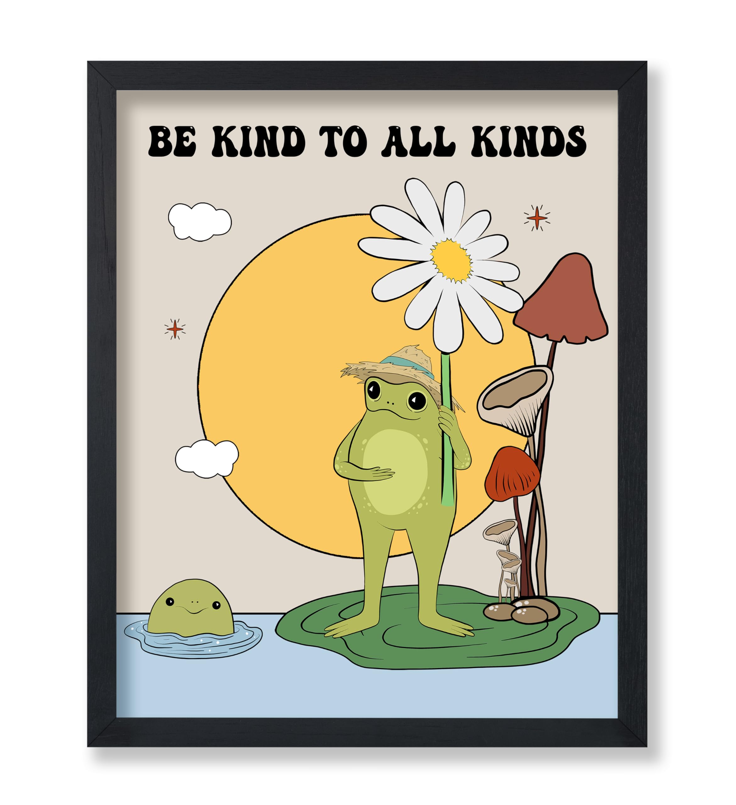 Poster Master Be Kind To All Kinds Poster - Retro Frog Print - Kindness ...