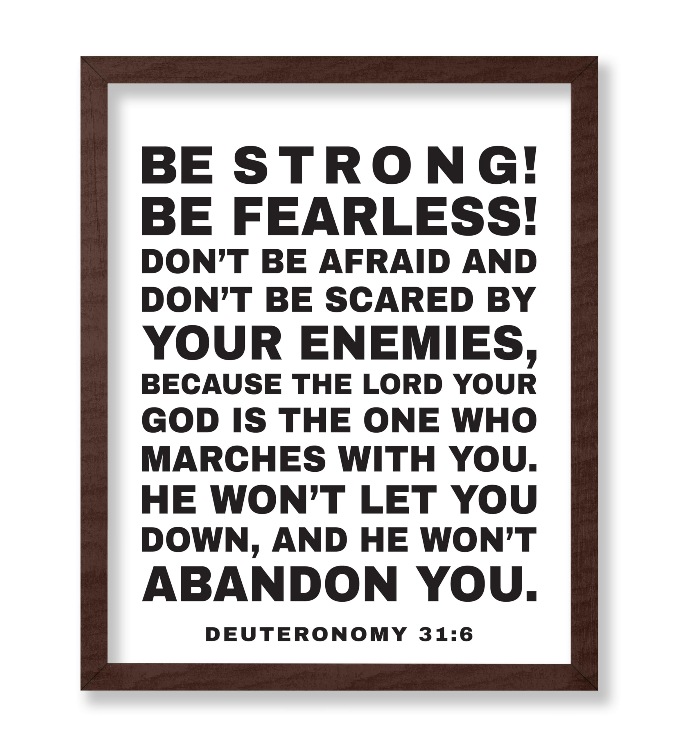 Poster Master Be Strong Poster - White Bible Verse Print - Motivational ...