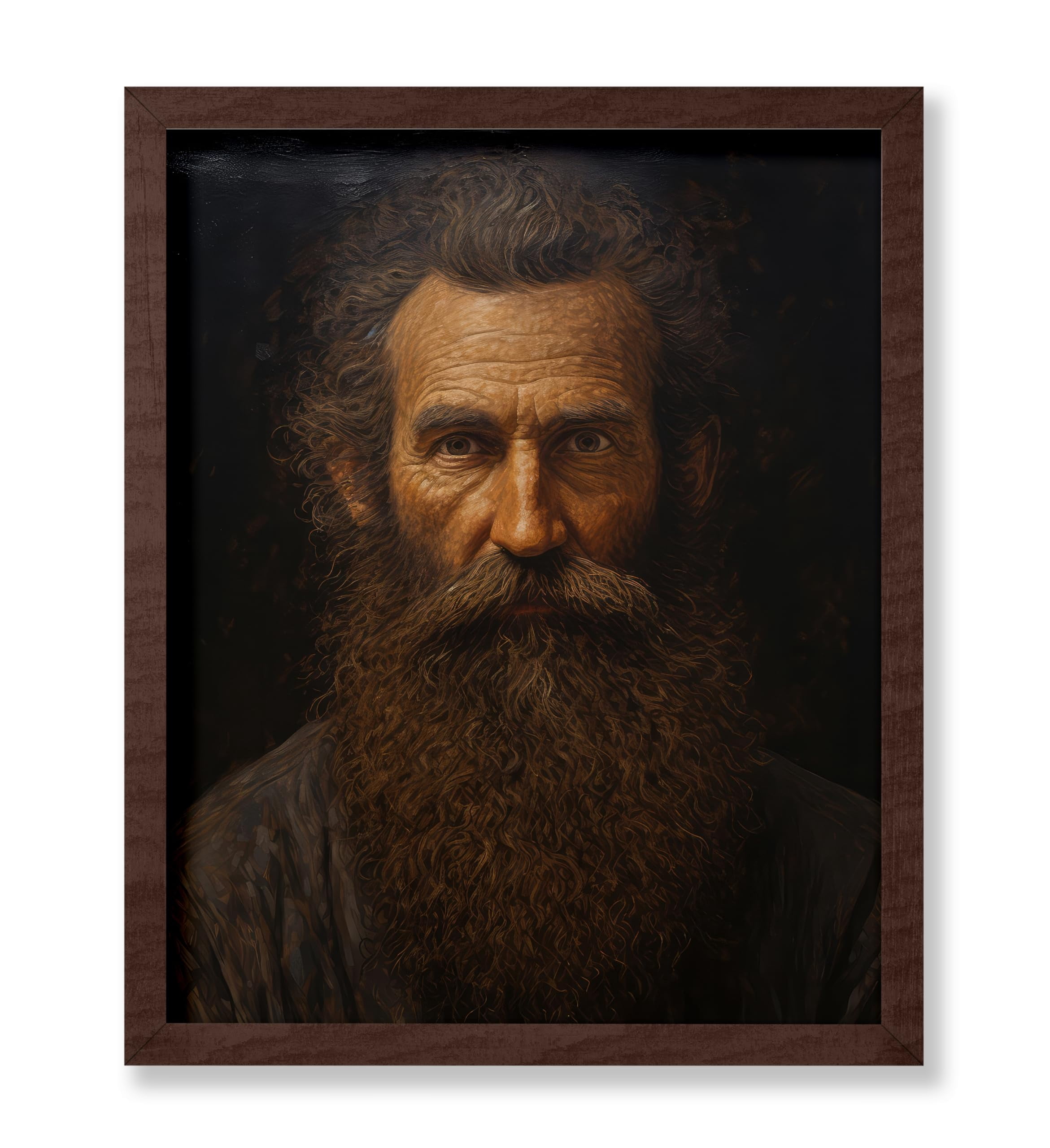 Poster Master Bearded Man Poster - Retro Dark Portrait Print - Moody ...