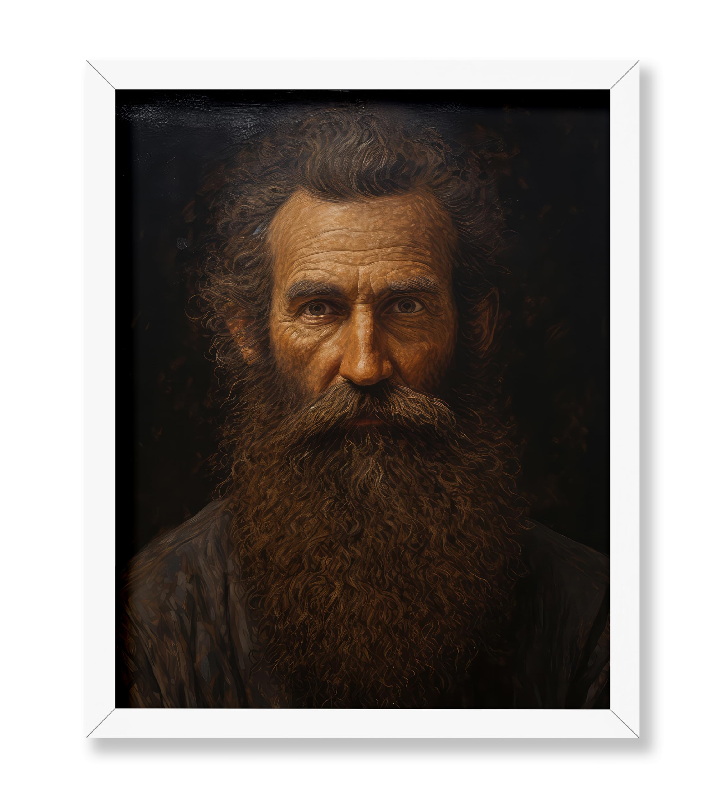Poster Master Bearded Man Poster - Retro Dark Portrait Print - Moody ...