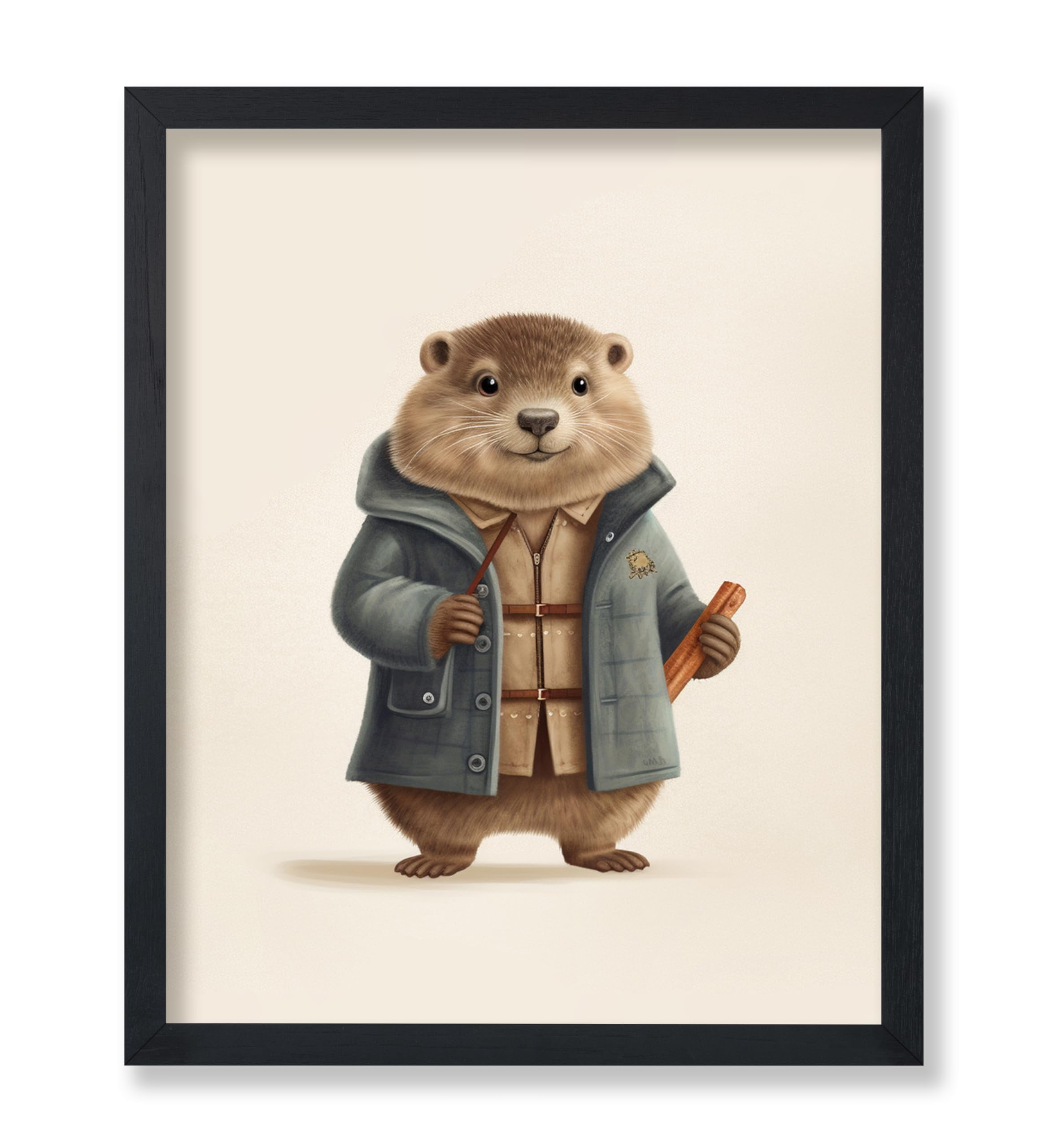 Poster Master Beaver Poster - Beaver in a Jacket Print - Rodent Art ...