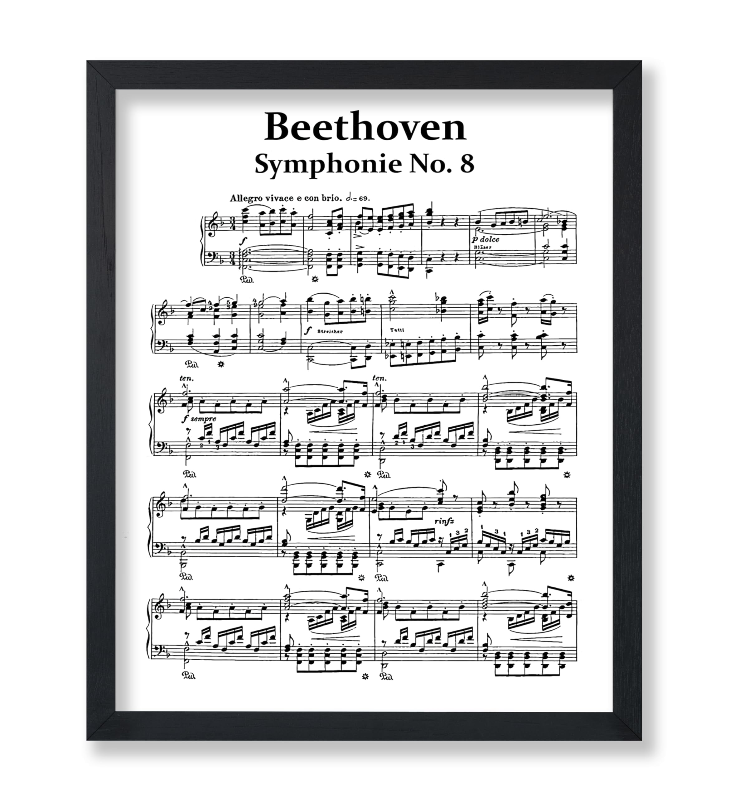 Poster Master Beethoven Symphony No 8 Poster - Composer Sheet Print ...