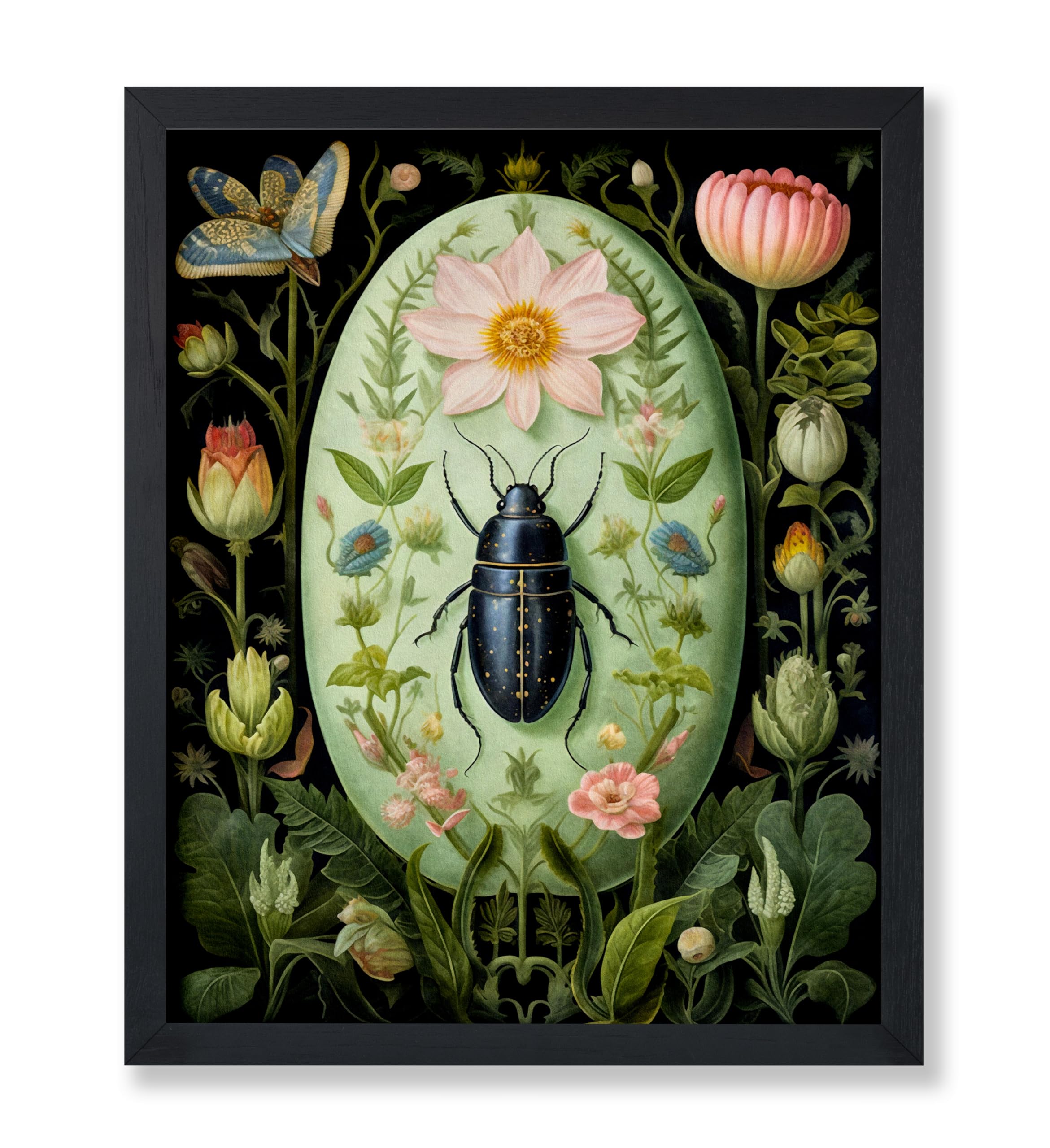 Poster Master Beetles Poster - Winged Insect Print - Flower Art ...