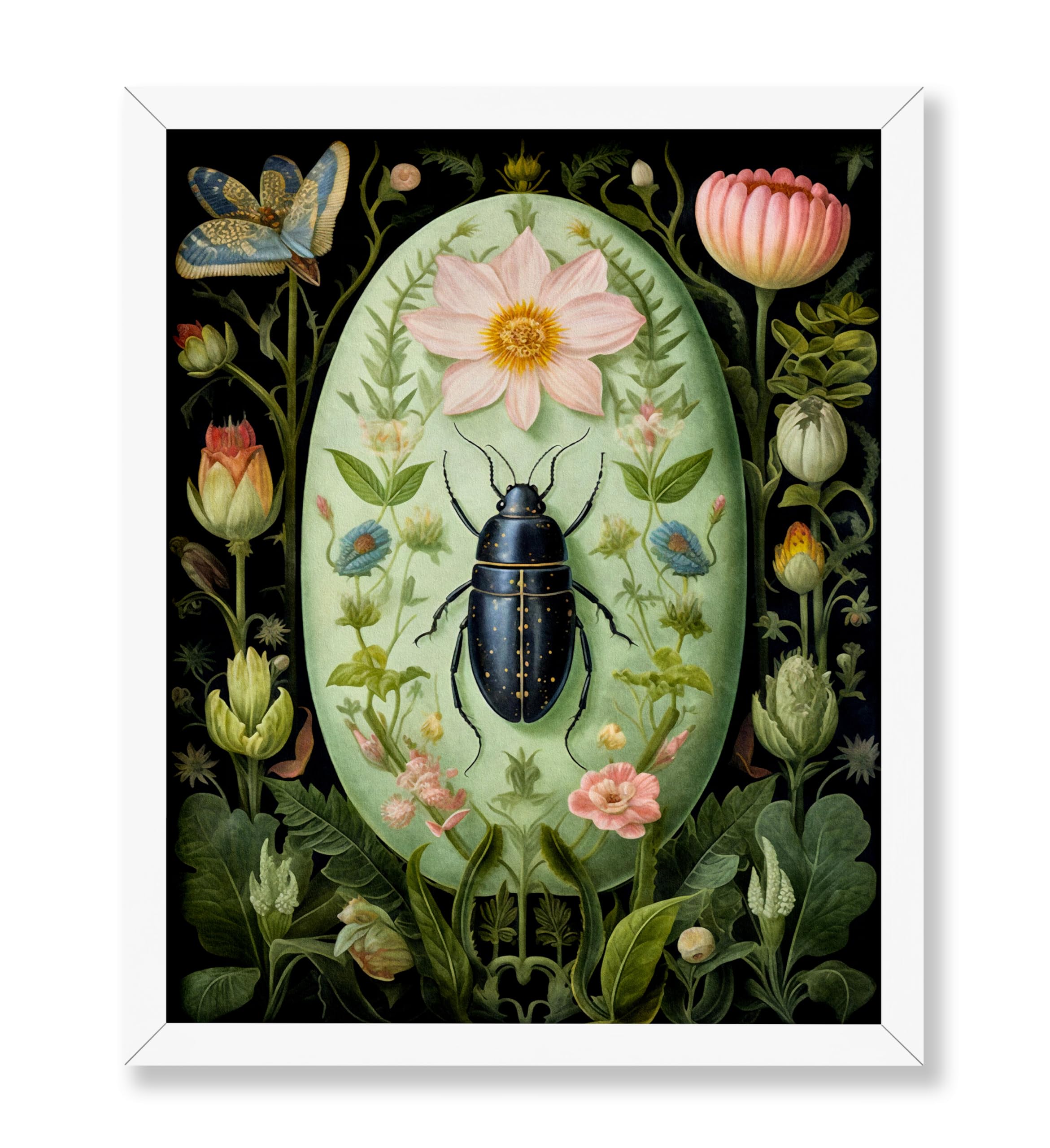 Poster Master Beetles Poster - Winged Insect Print - Flower Art ...