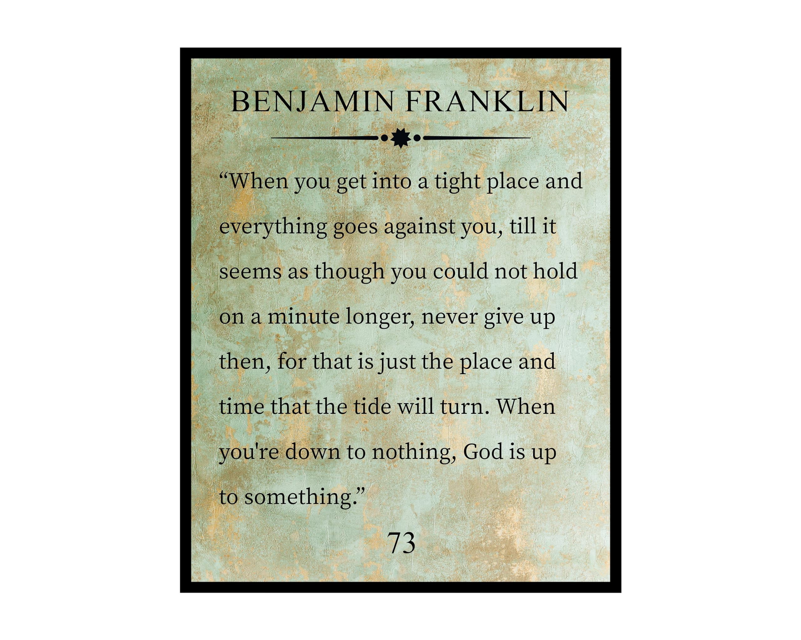 Poster Master Benjamin Franklin Poster - When You Get Into a Tight ...