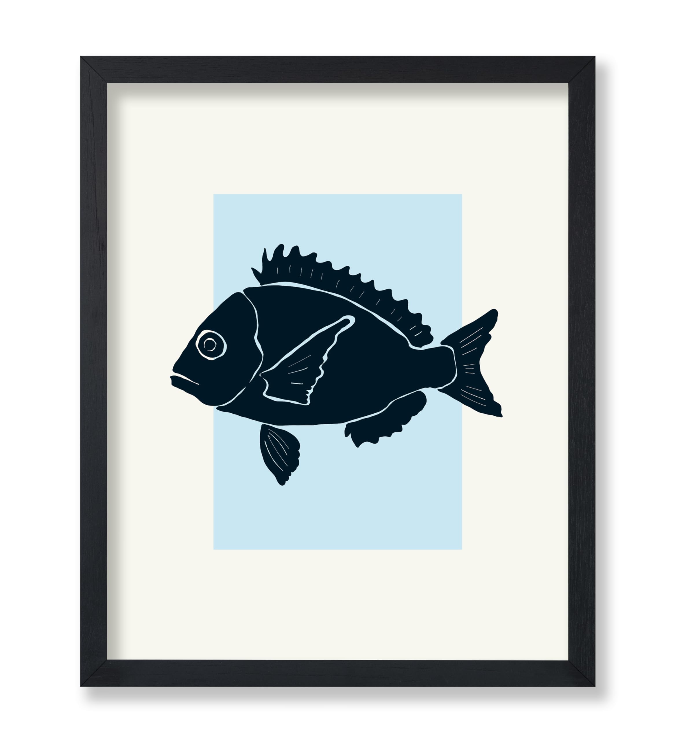 Poster Master Black Fish Poster - Retro Aquatic Print - Marine Life Art ...