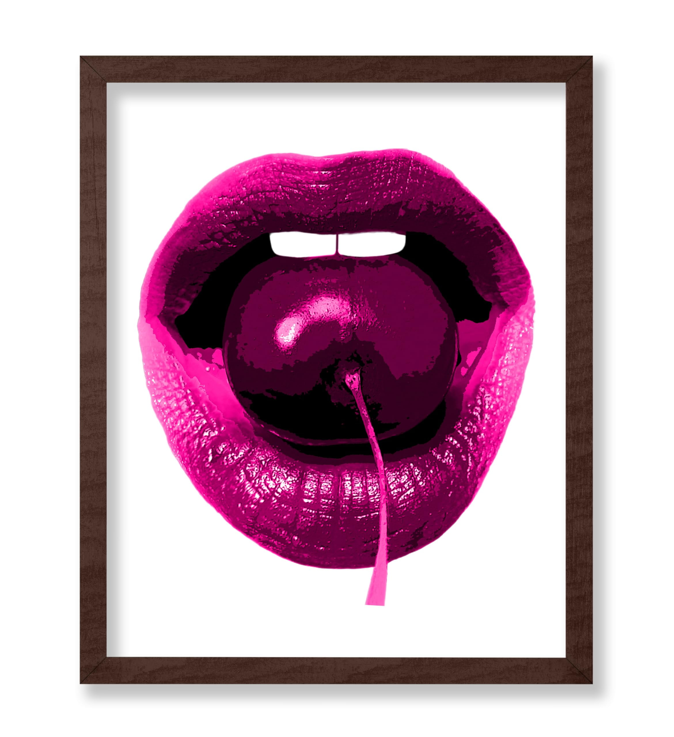 Poster Master Blue Cherry Poster - Retro Lips Print - Funky Art ...