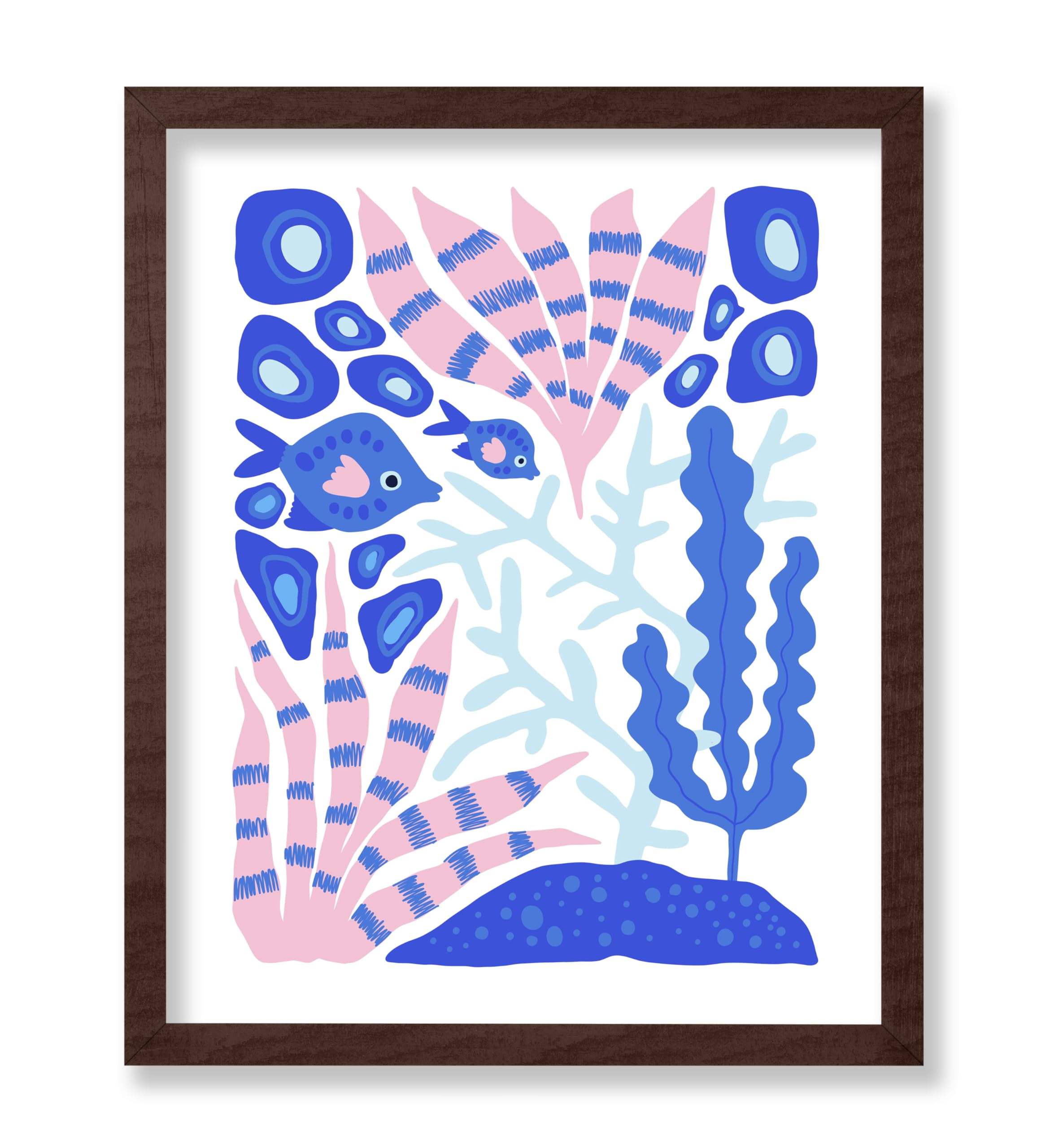 Poster Master Blue Fish Poster - Retro Marine Life Print - Aquatic Art ...