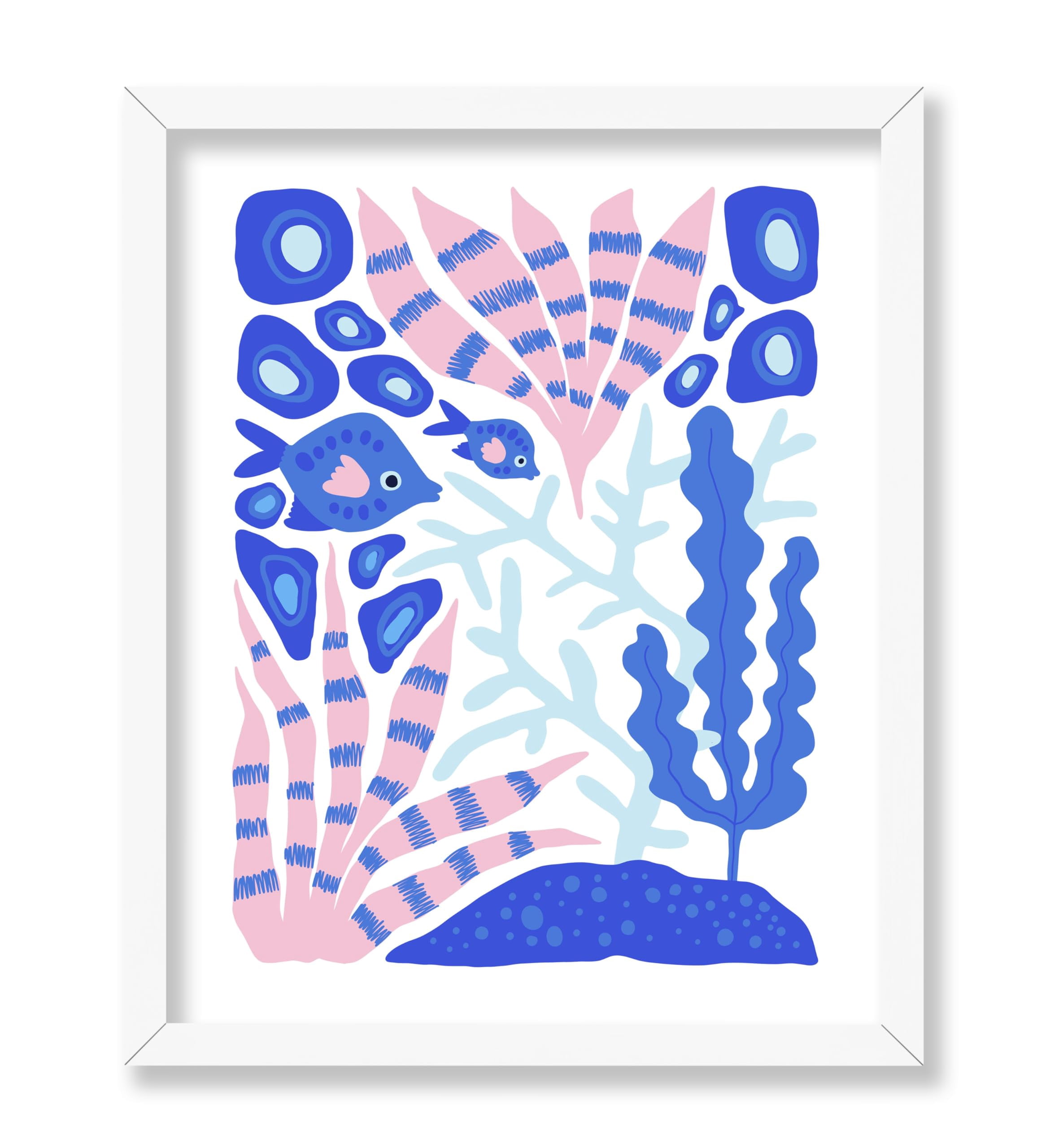 Poster Master Blue Fish Poster - Retro Marine Life Print - Aquatic Art ...