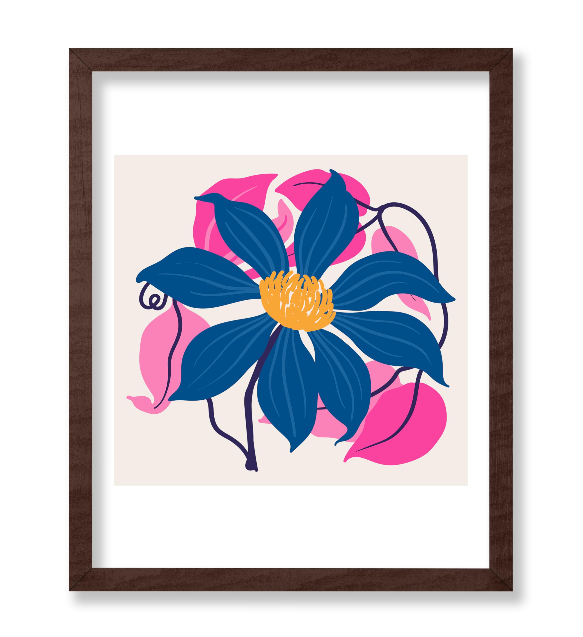 Poster Master Blue Flower Poster - Retro Floral Print - Abstract Art ...