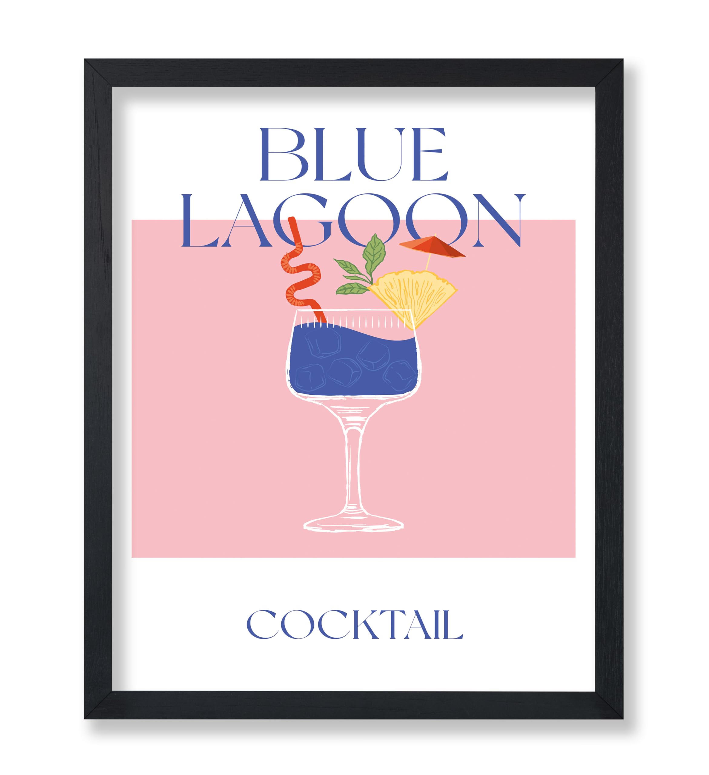 Poster Master Blue Lagoon Poster - Retro Cocktail Print - Alcohol Art ...