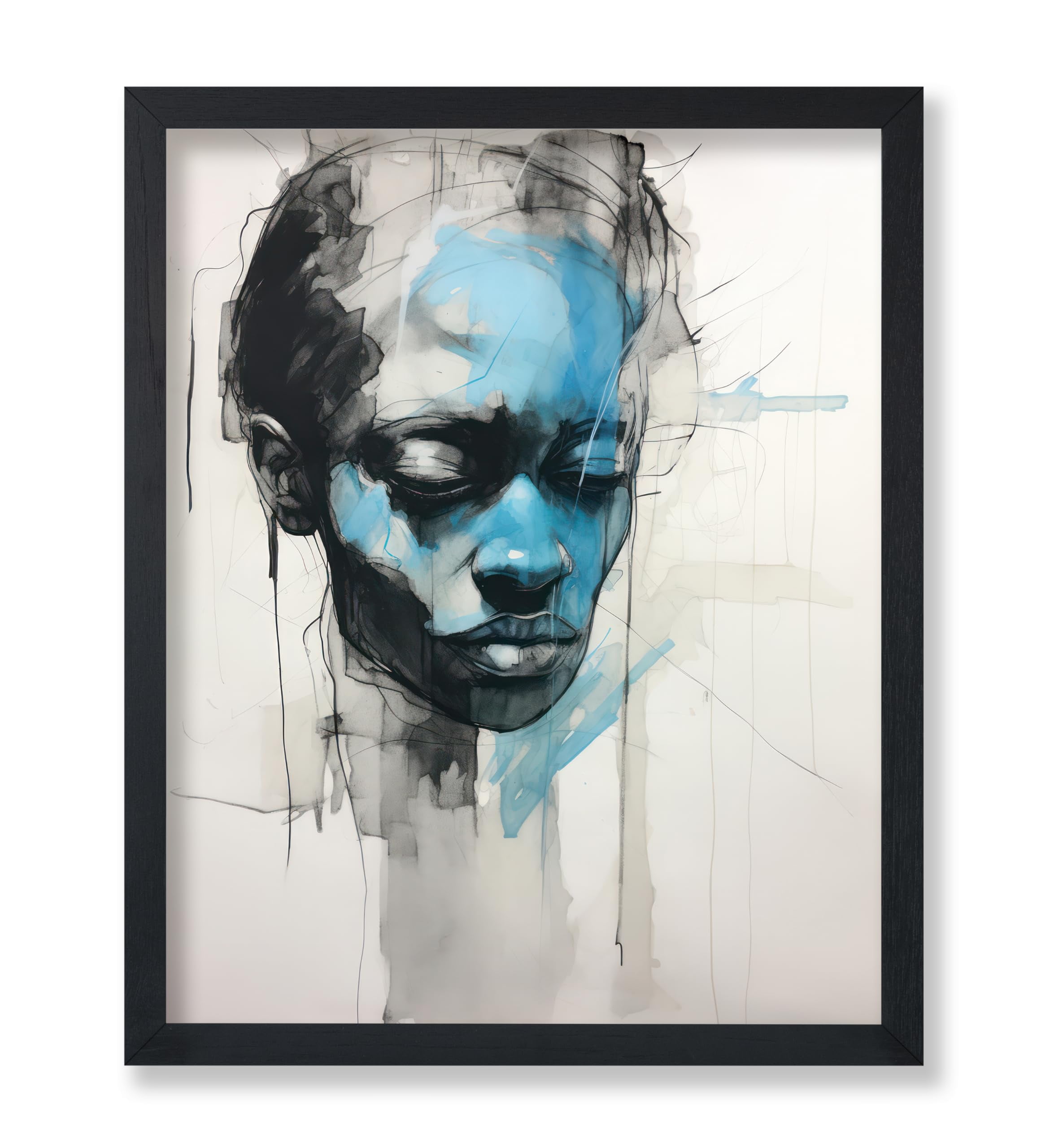 Poster Master Blue Portrait Poster - Retro Face Print - Modern Art ...