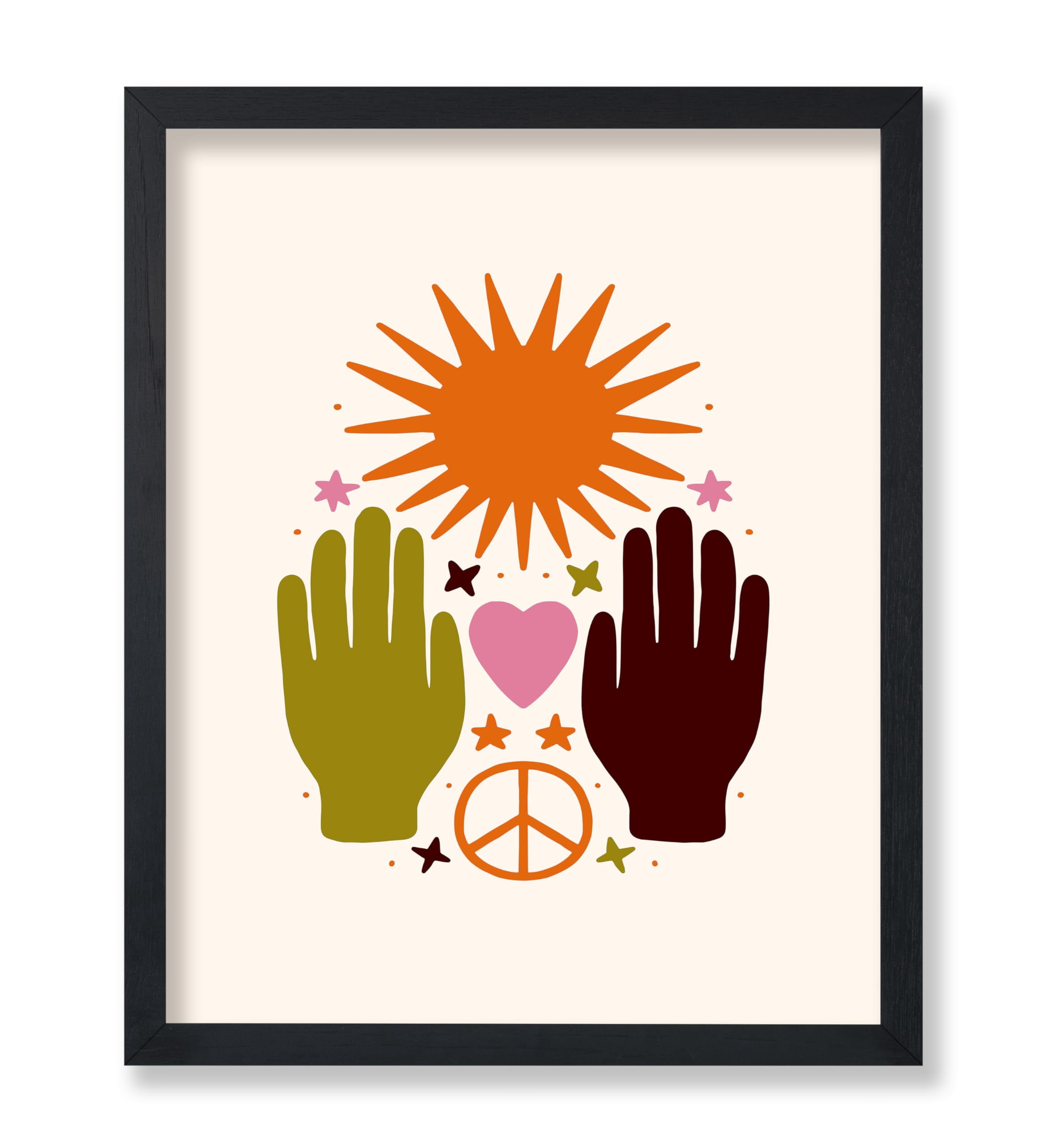 Poster Master Boho Poster - Retro Peace & Love Print - Abstract Art ...