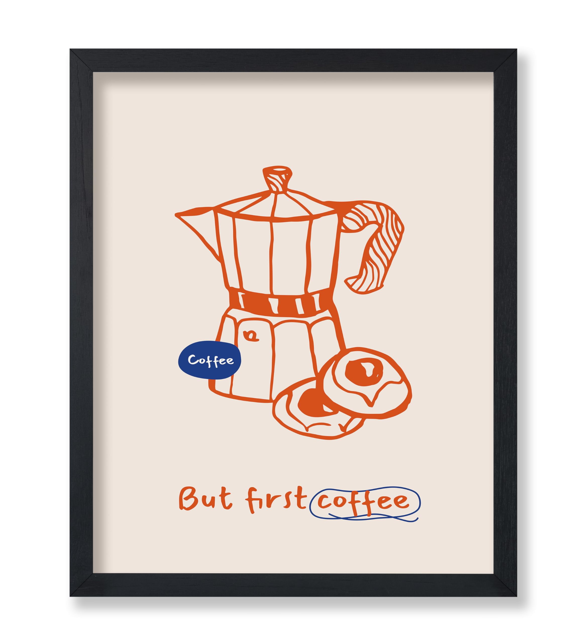 Poster Master But First Coffee Poster - Retro Coffee Print - Cafe Art ...