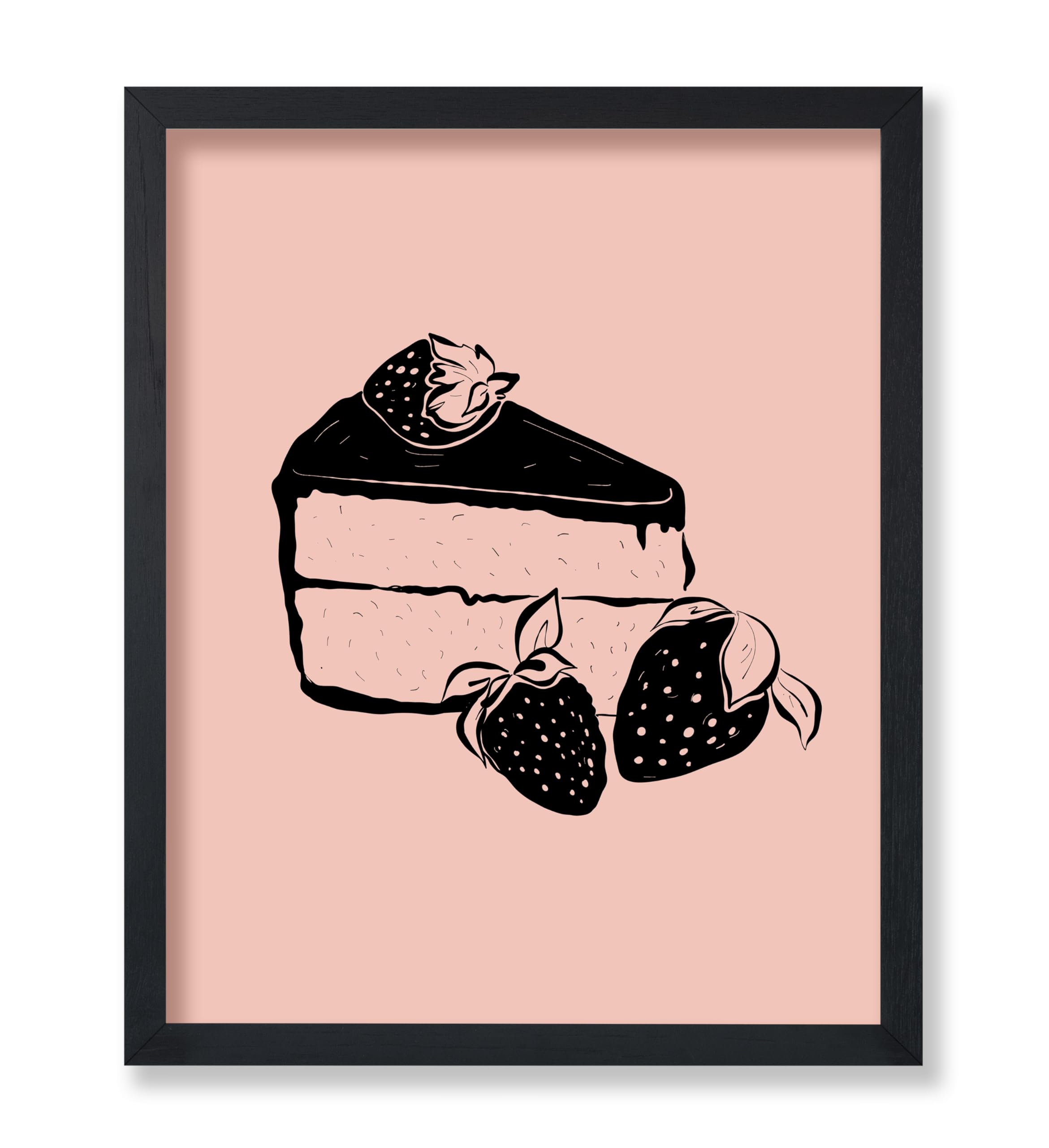 Poster Master Cake Slice Poster - Retro Cake Print - Strawberry Art ...