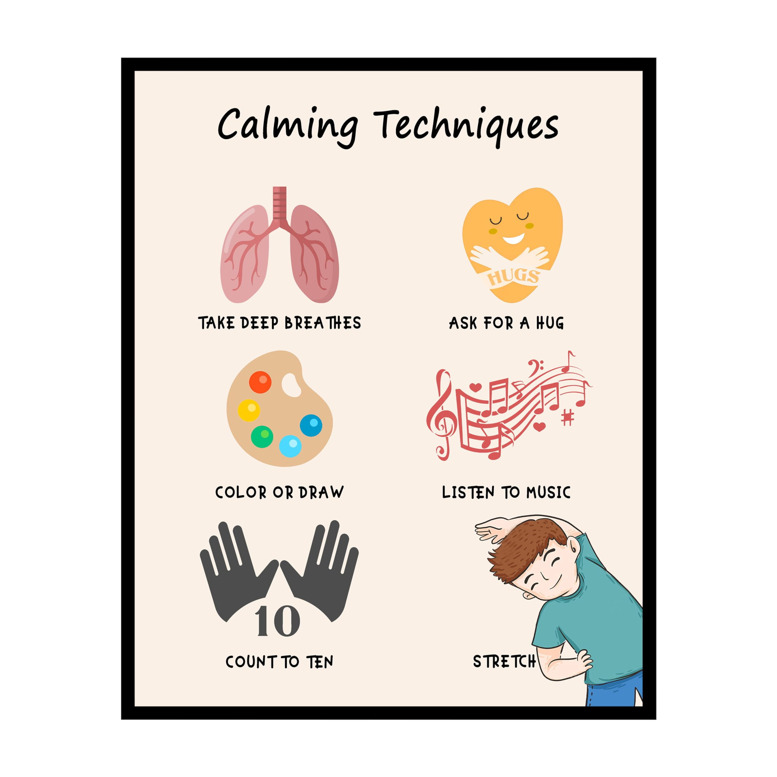 Poster Master Calming Techniques Chart Poster - Calming Skills Print ...