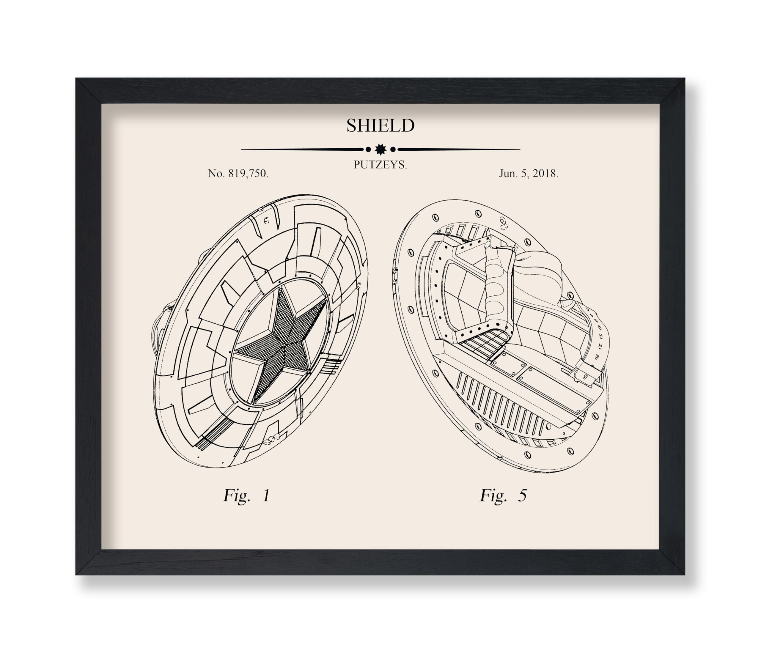 Poster Master Captain's Shield Blueprint Poster - Superhero Patent ...