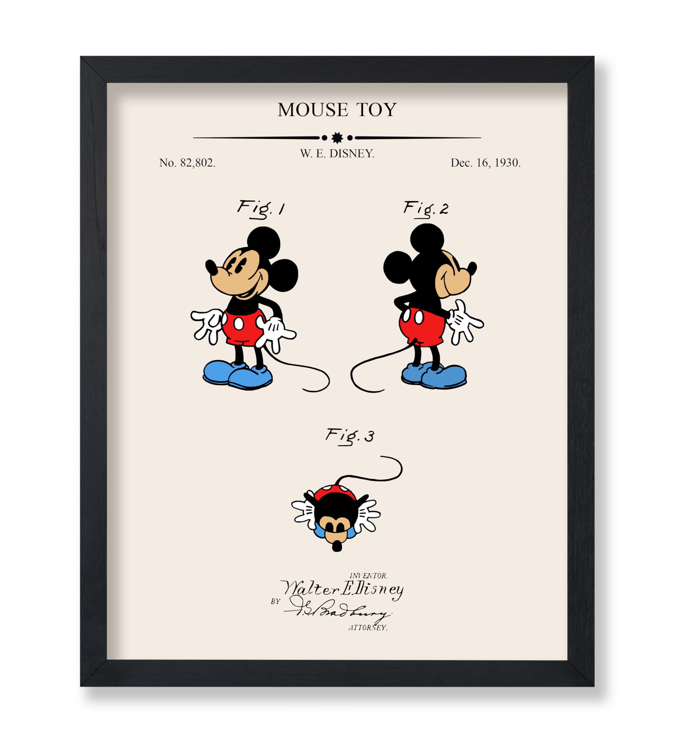 Poster Master Cartoon Character Blueprint Poster - Mouse Patent Print ...