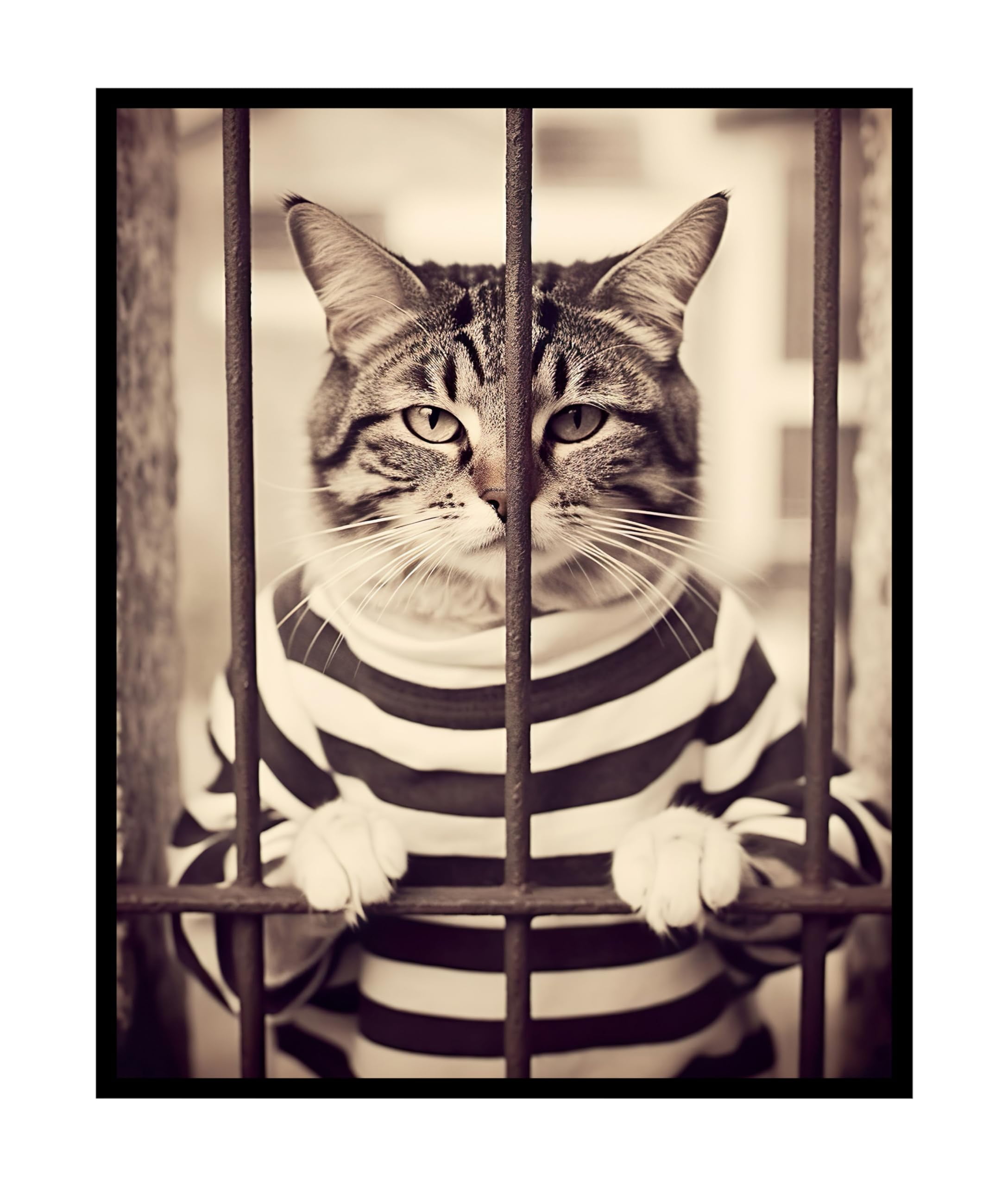 Poster Master's 11x14 Cat in Prison Art Print - Unframed Wall Decor for ...